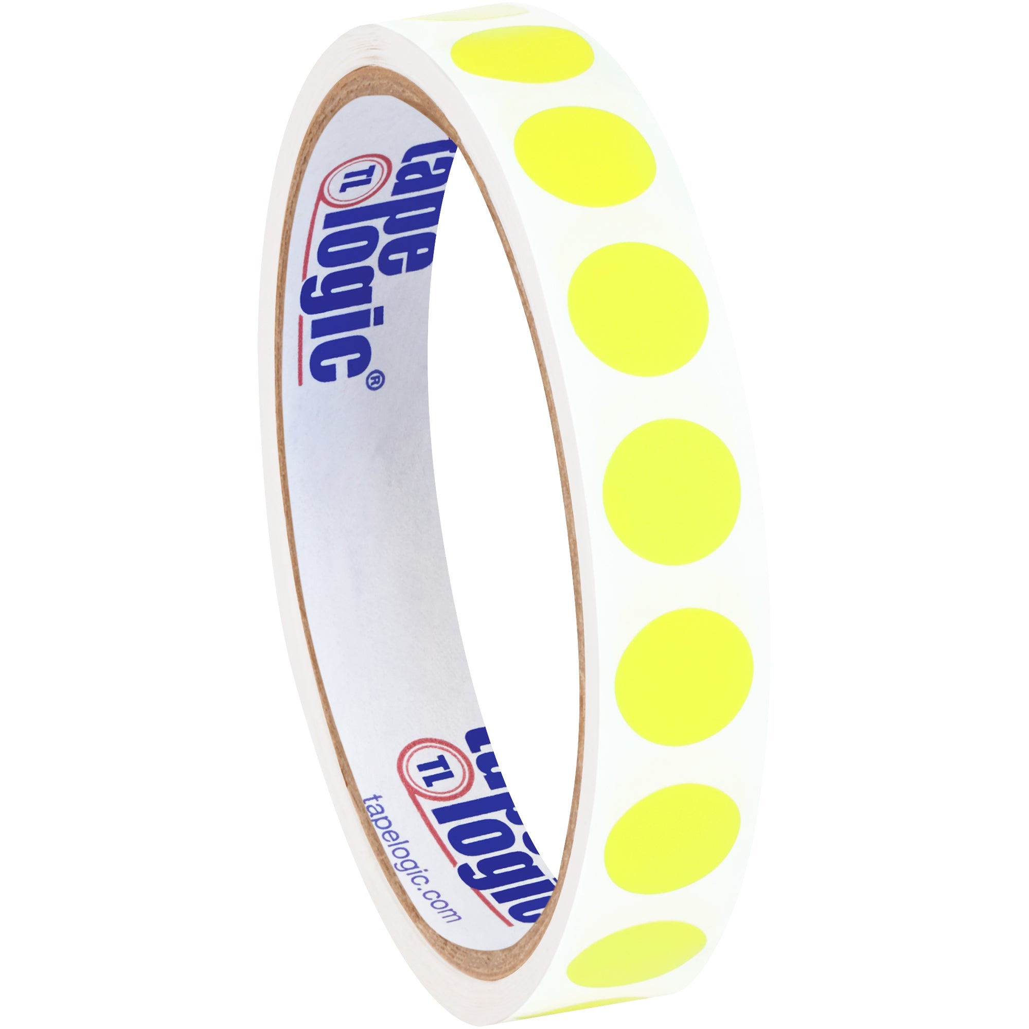 1/2" Fluorescent Yellow Inventory Circle Labels (DL690L) Roll Of 500 ...