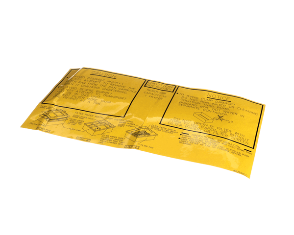 Frymaster 8022095 Label, Fpp Filter Pan Assembly (FM8022095) Each ...