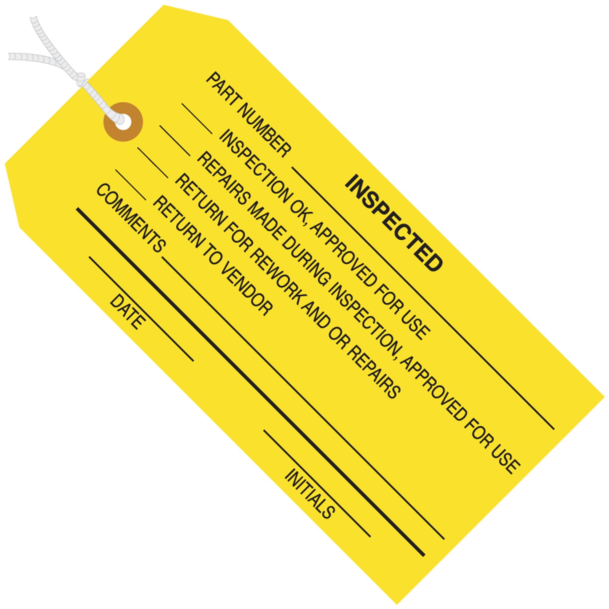 4 3/4 x 2 3/8" - "Inspected" Inspection Tags - Pre-Strung (G20062) Cas ...