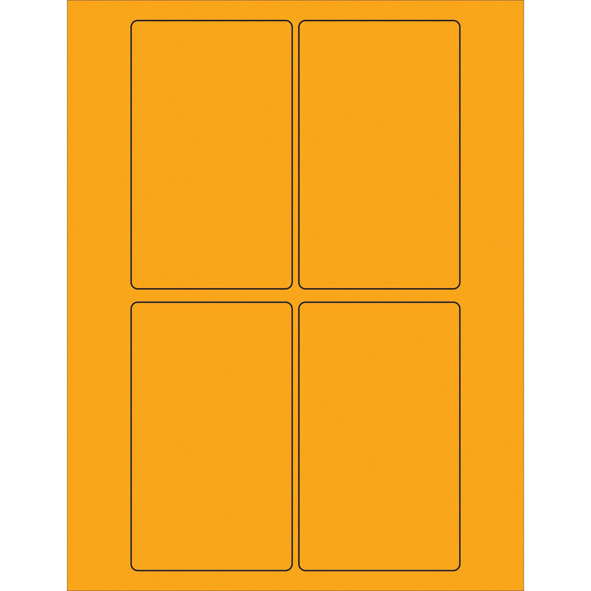 3 x 5" Fluorescent Orange Rectangle Laser Labels (LL175OR) Case Of 400 ...