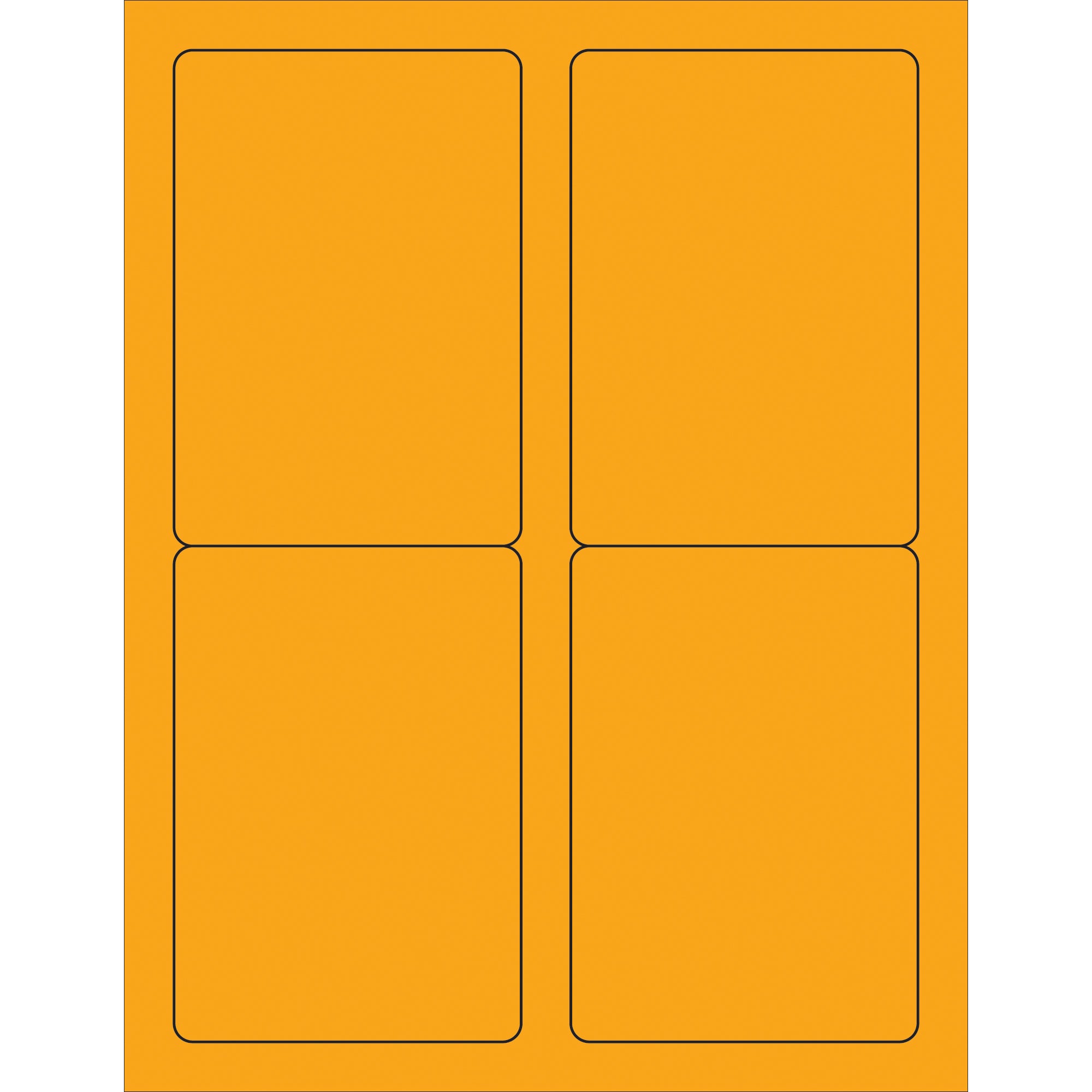 3 1/2 x 5" Fluorescent Orange Rectangle Laser Labels (LL176OR) Case Of ...