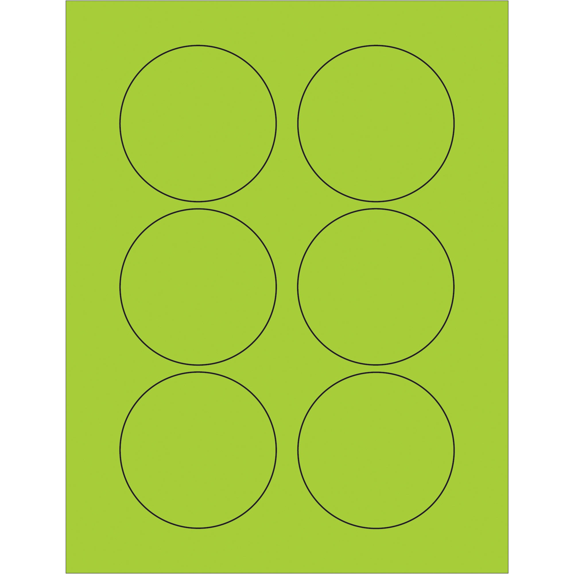 3" Fluorescent Green Circle Laser Labels (LL195GN) Case Of 600 ...