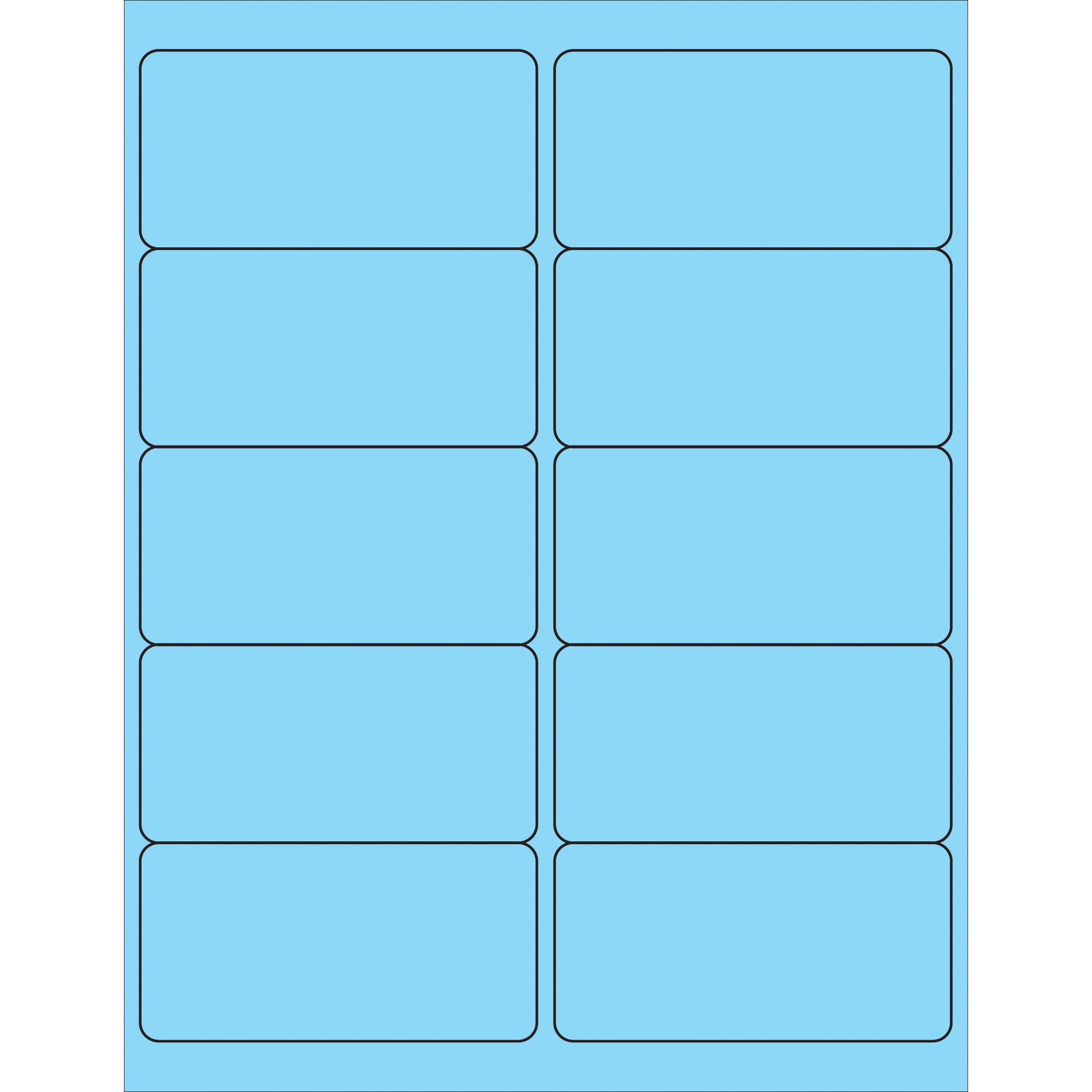 4 x 2" Fluorescent Pastel Blue Removable Rectangle Laser Labels (LL410 ...