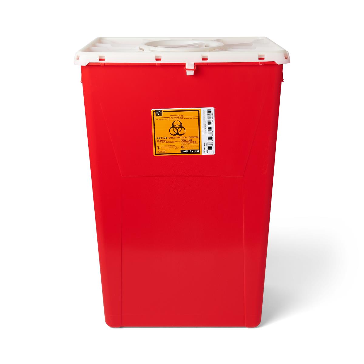 PG-II Flat Sharps Container with Port Lid, Red, 18 gal., 7/CS (MDS7053 ...