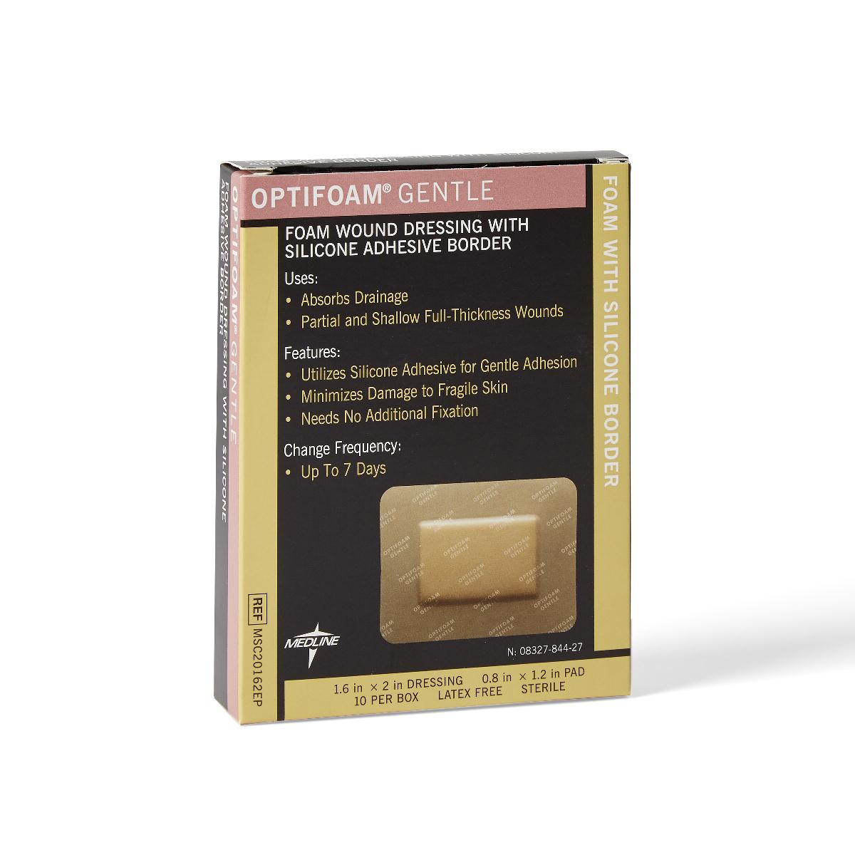 Optifoam Gentle Foam Wound Dressing with Silicone Adhesive Border, 1.6 ...
