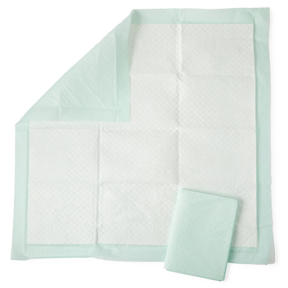 Fluff and Polymer Underpad, Heavy Absorbency, 36" x 36", Green, Quilte ...