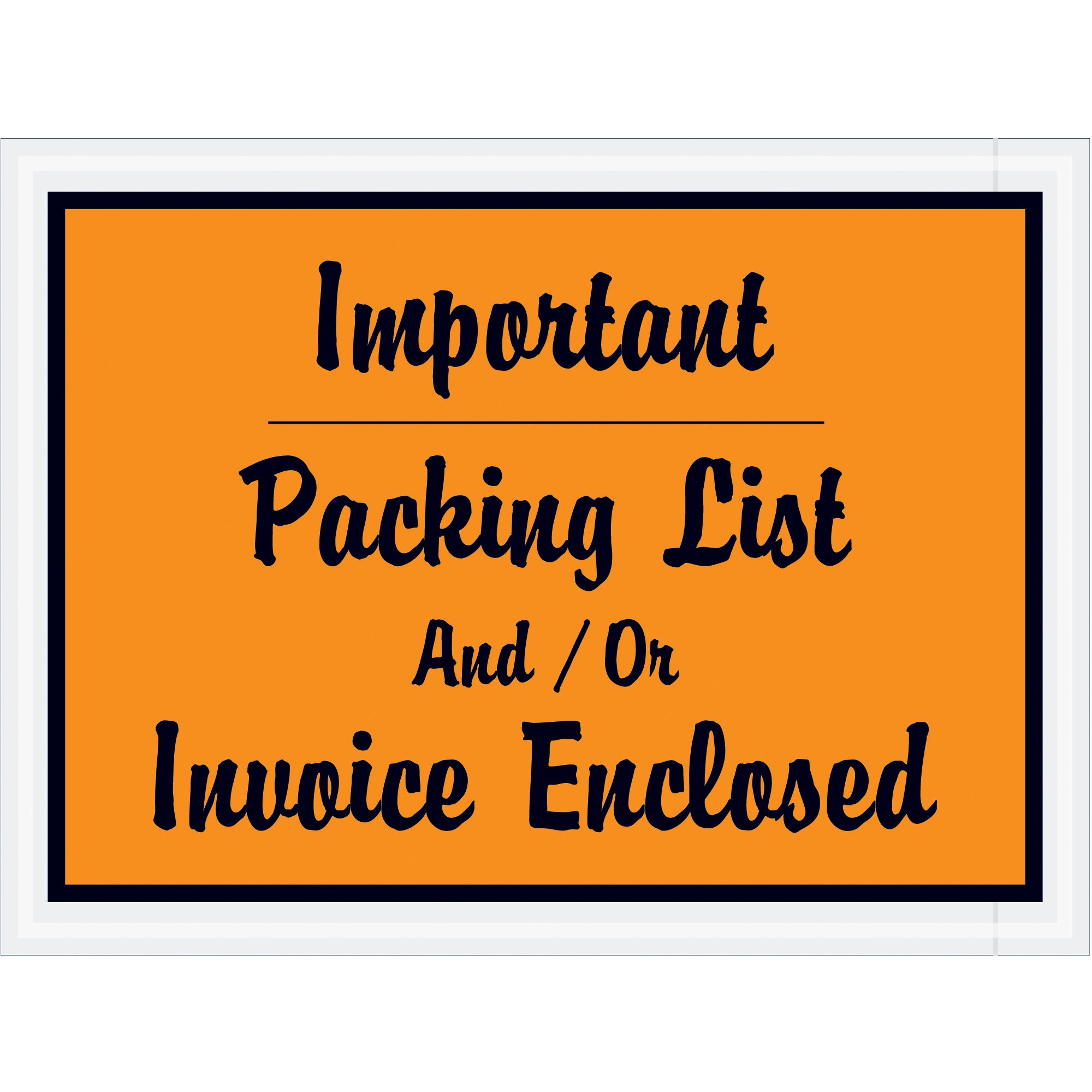 4 1/2 x 6" Orange "Important Packing List And/Or Invoice Enclosed" Env ...