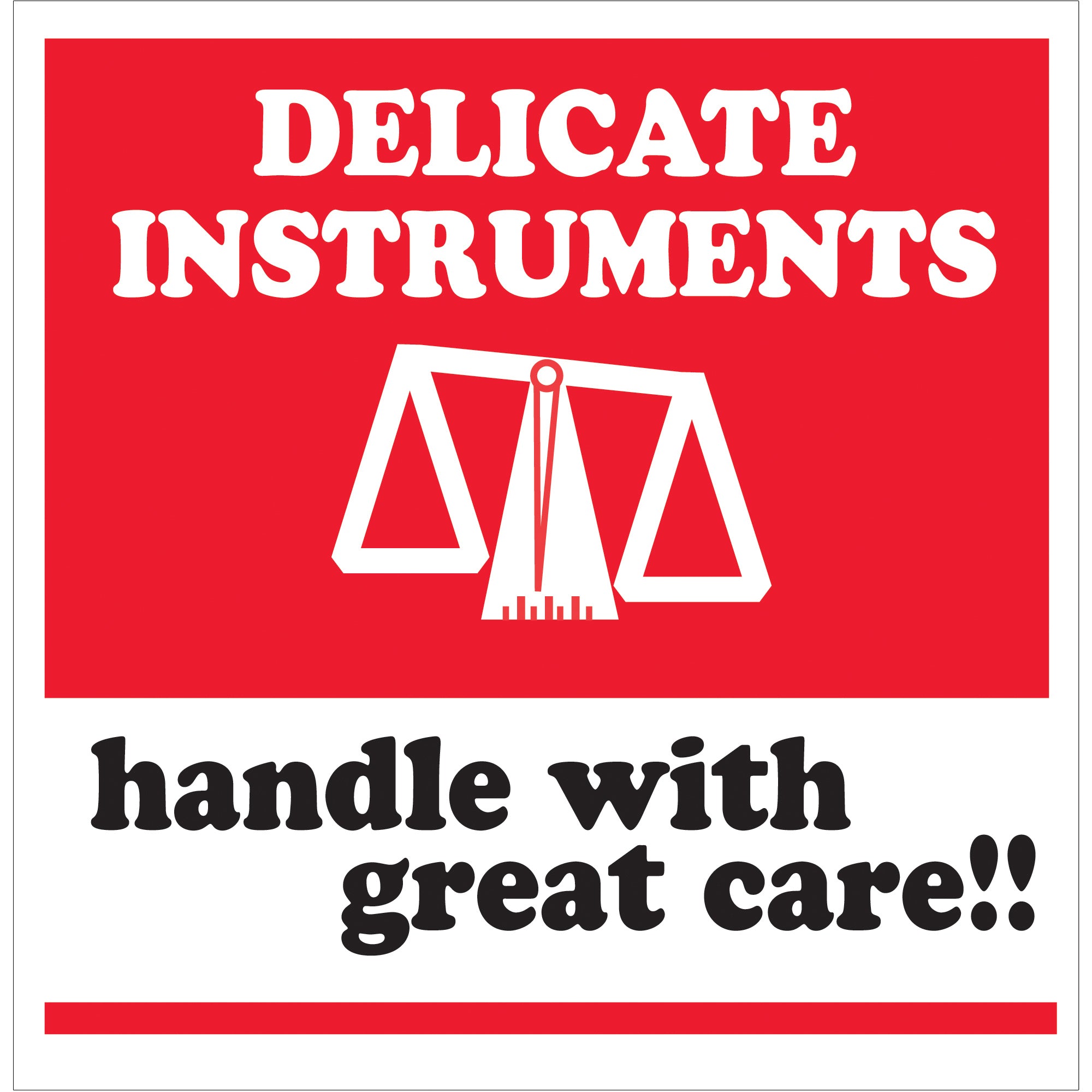4 x 4" - "Delicate Instruments - HWC" Labels (SCL537) Roll Of 500 ...