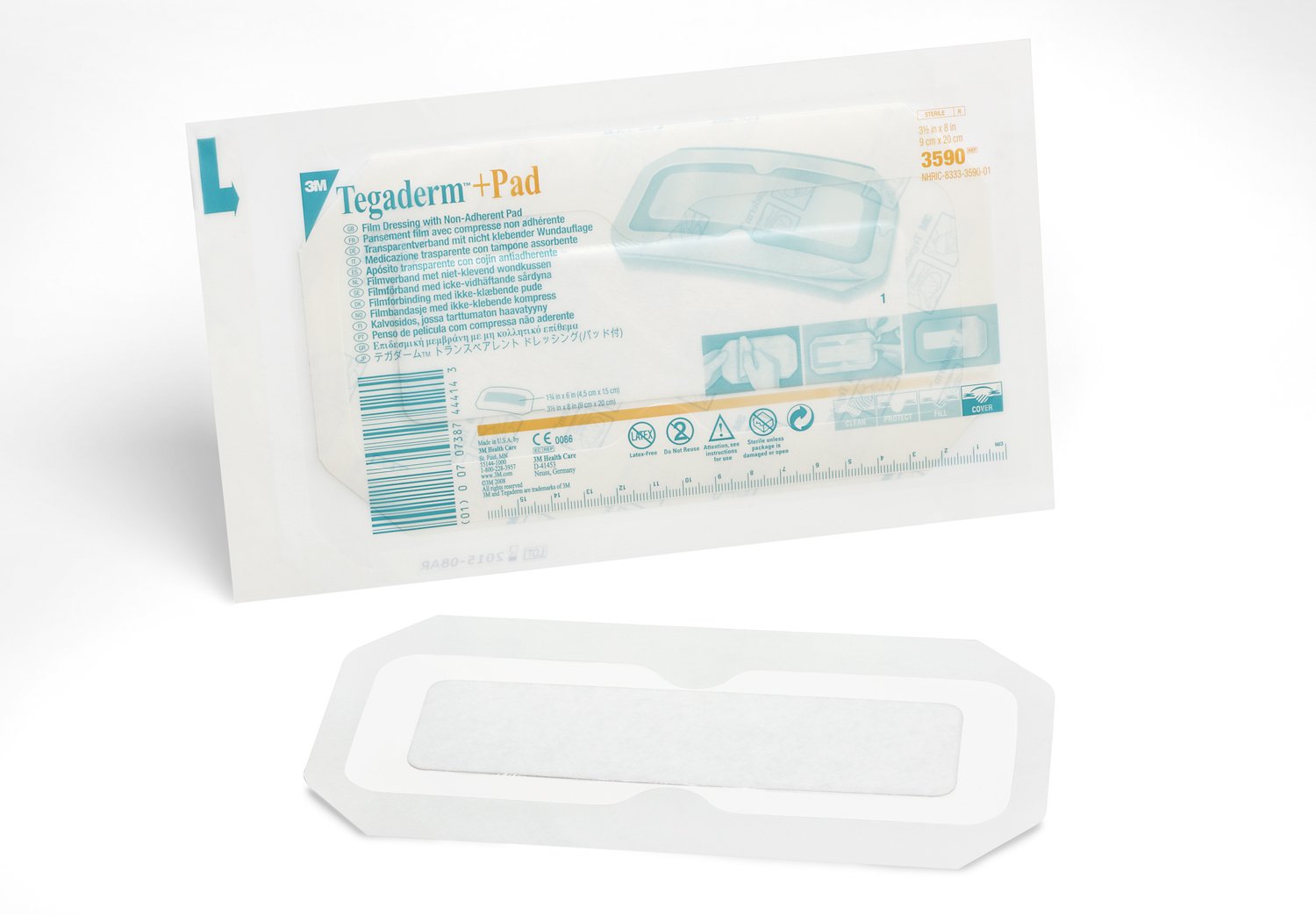 3M™ Tegaderm™ Transparent Film Dressing with Pad 3-1/2 X 8 Inch Frame ...