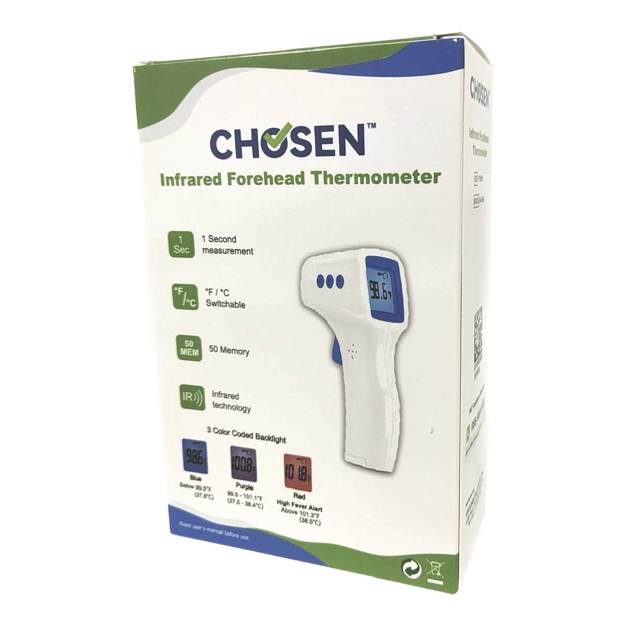 Chosen™ Non-Contact Skin Surface Thermometer Infrared Skin Probe Handh ...