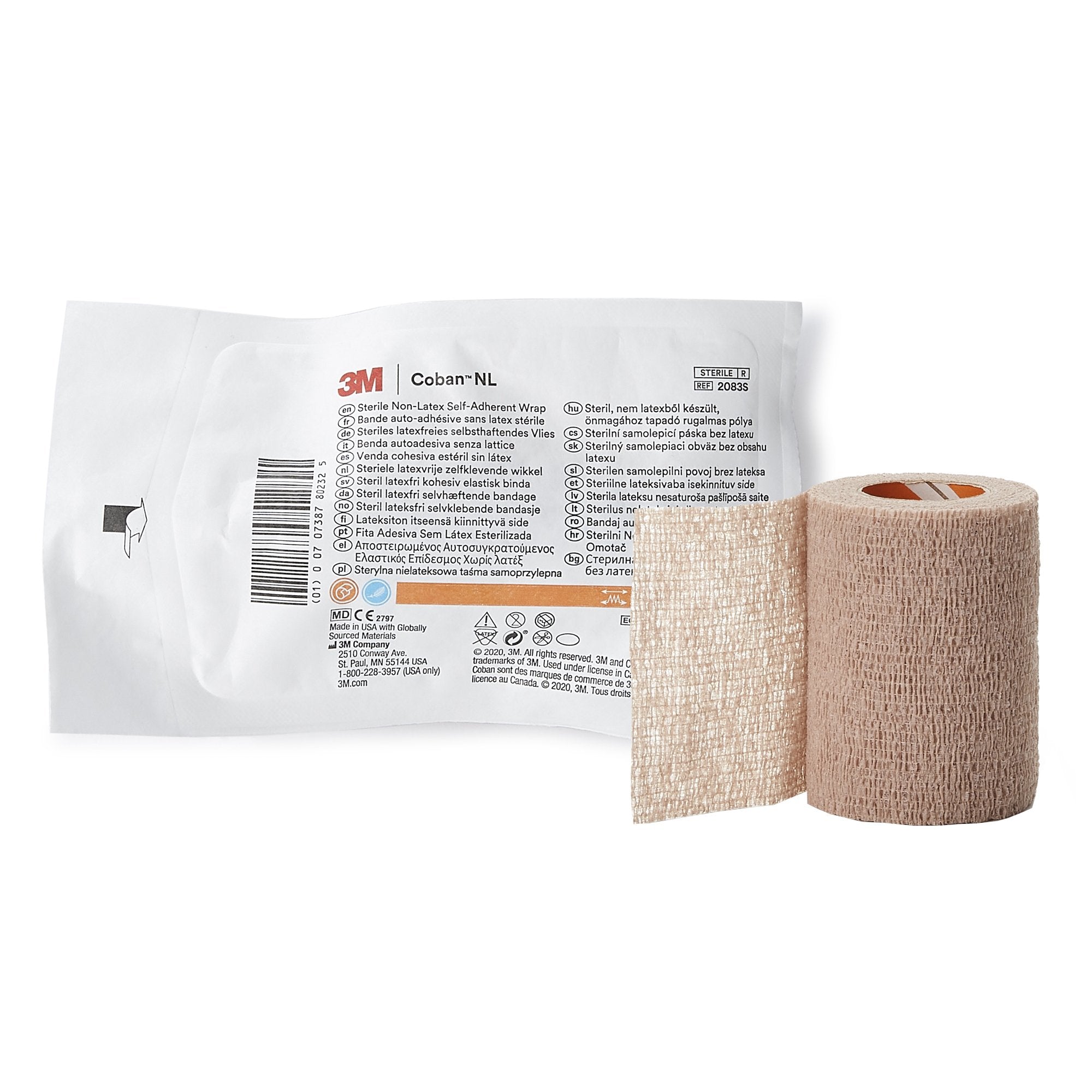 3M™ Coban™ LF Cohesive Bandage 3 Inch X 5 Yard Self-Adherent Closure T ...