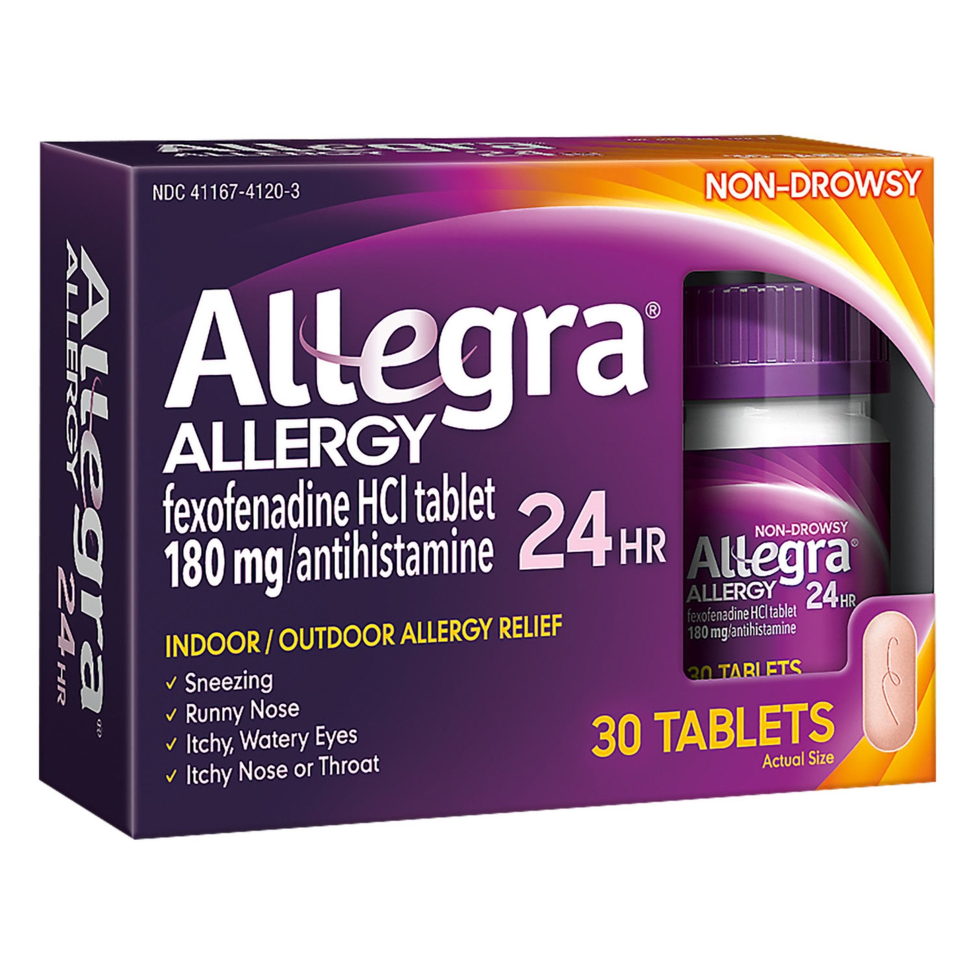 Allegra® Allergy Relief 180 mg Strength Tablet 30 per Box (767036_BX ...