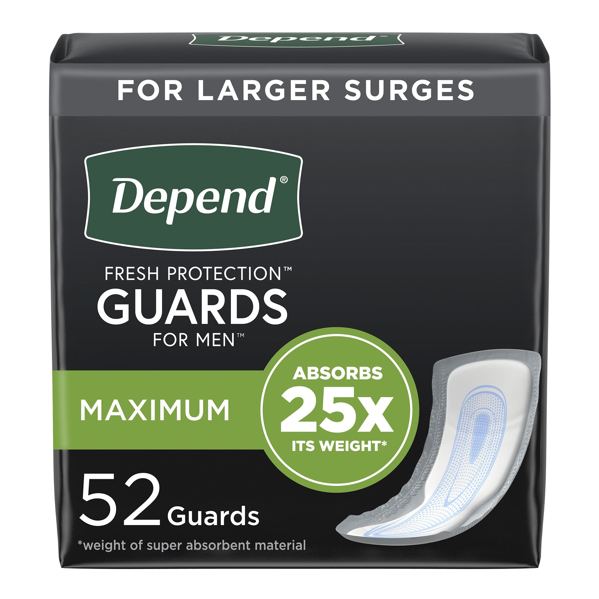 Depend® Fresh Protection™ Guards for Men Bladder Control Pad 12 Inch L ...