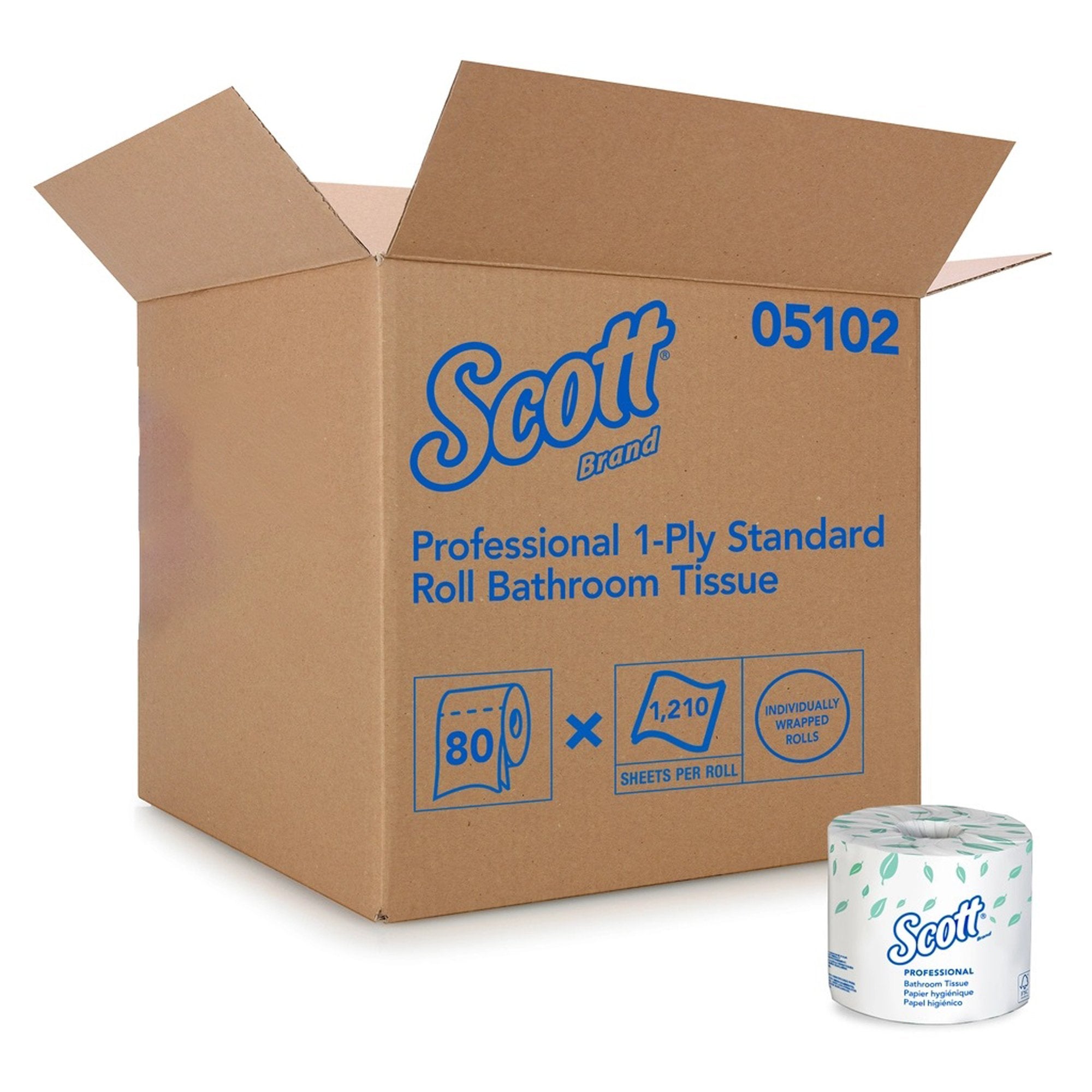 Scott® Essential Toilet Tissue White 1-Ply Standard Size Cored Roll 12 ...