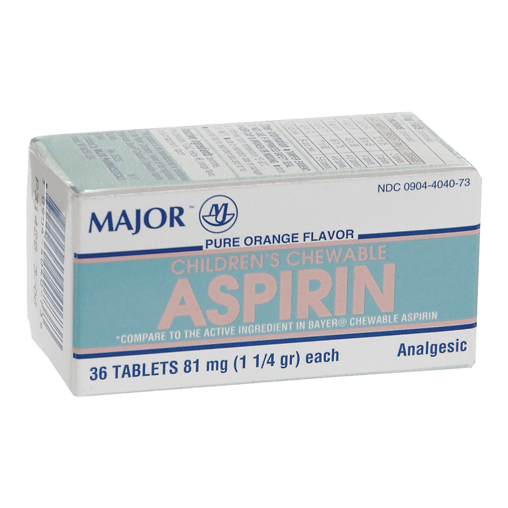 Major® Children's Pain Relief 81 mg Strength Aspirin Chewable Tablet 3 ...