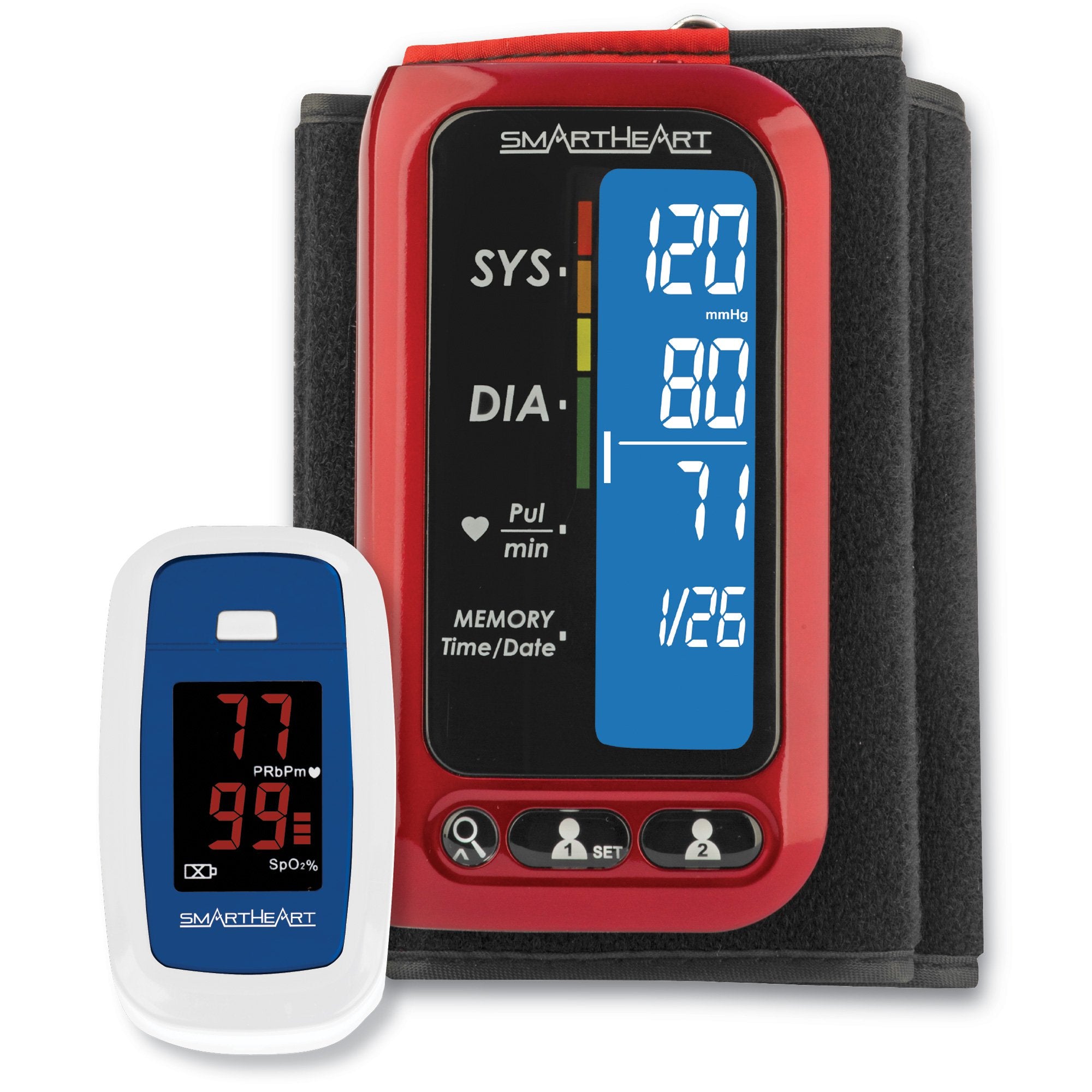 SmartHeart Digital Blood Pressure Monitor with Oximeter Adult Cuff 8.6 ...