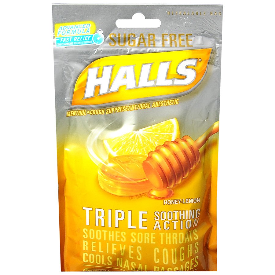 Halls® Sugar-Free Cold and Cough Relief 7.6 mg Strength Lozenge 25 per ...