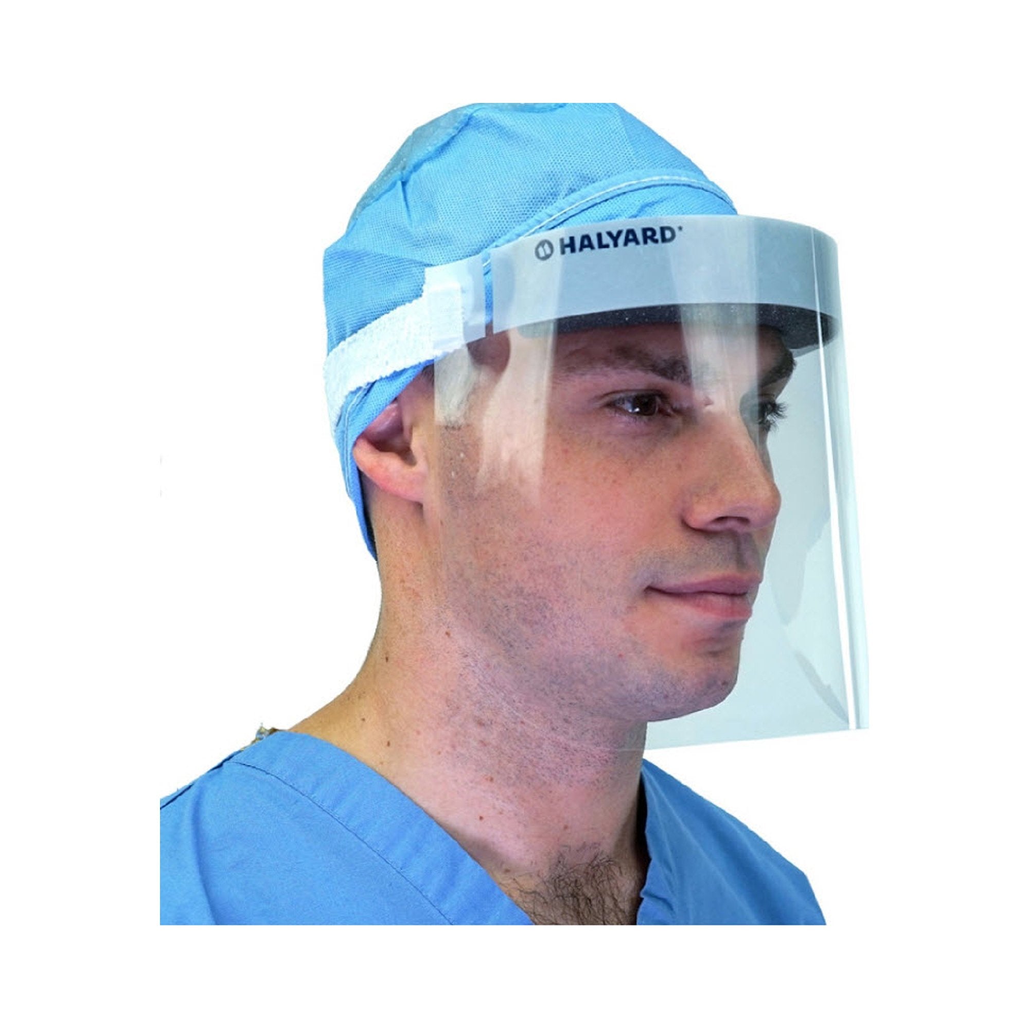 Halyard Face Shield One Size Fits Most Full Length Anti-fog Disposable ...