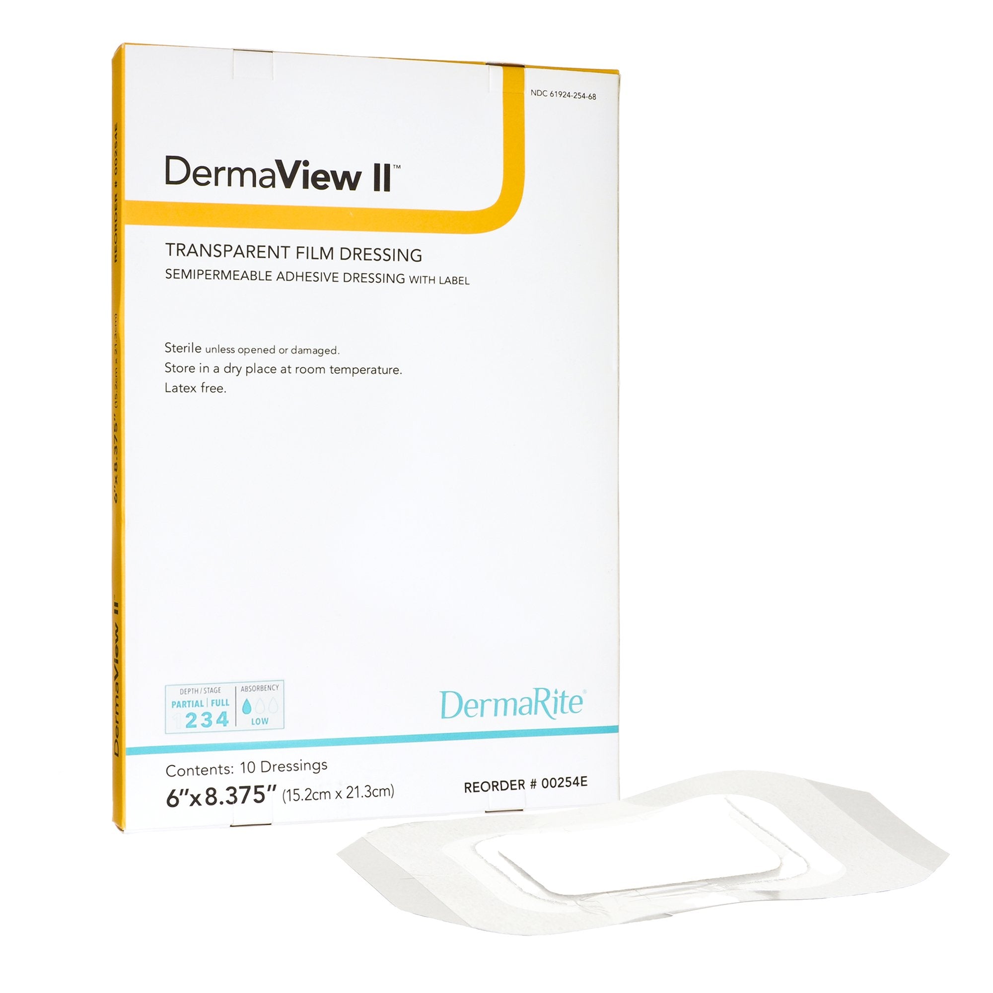 DermaView II™ Transparent Film Dressing 6-1/2 X 8-3/8 Inch Frame Style ...
