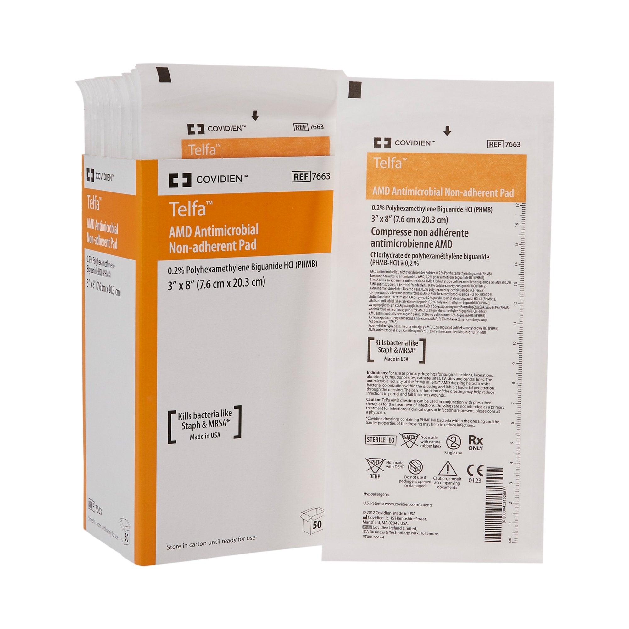 Telfa™ AMD Antimicrobial Island Dressing 3 X 8 Inch Rectangle Sterile ...