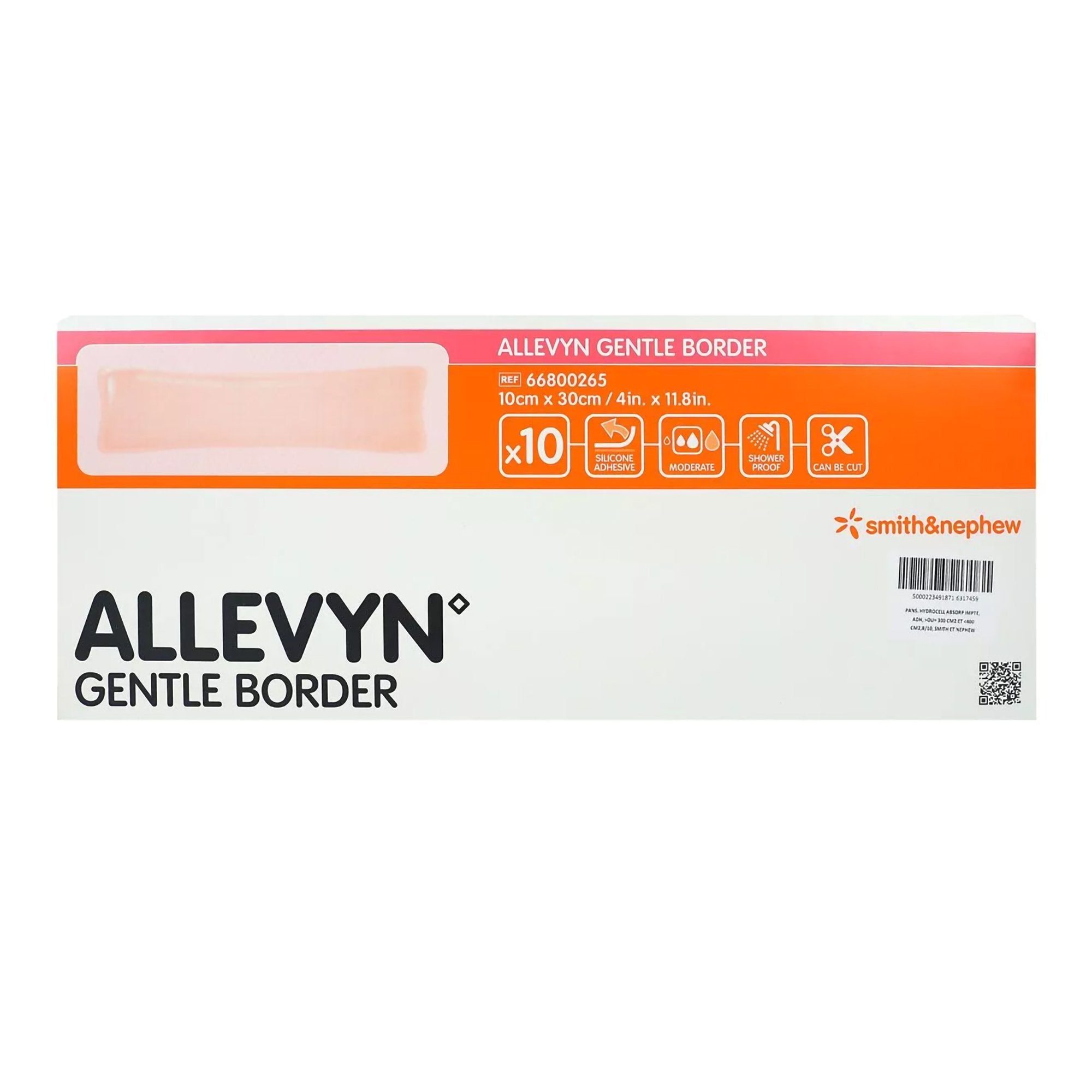 Allevyn Gentle Border Foam Dressing 4 X 12 Inch With Border Film Backi ...