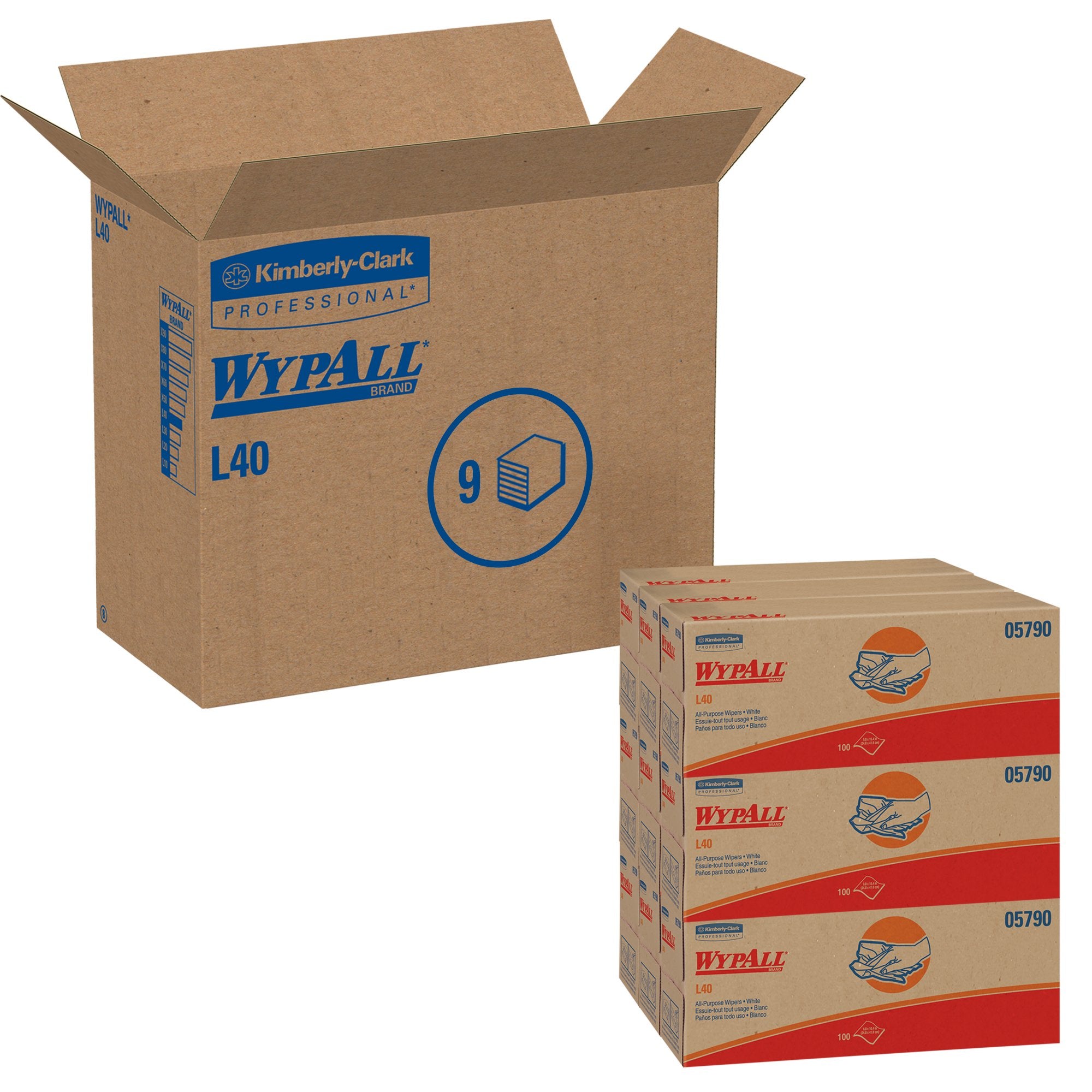 WypAll® L40 Task Wipe 100 Count POP-UP Box 9-4/5 X 16-2/5 Inch NonSter ...