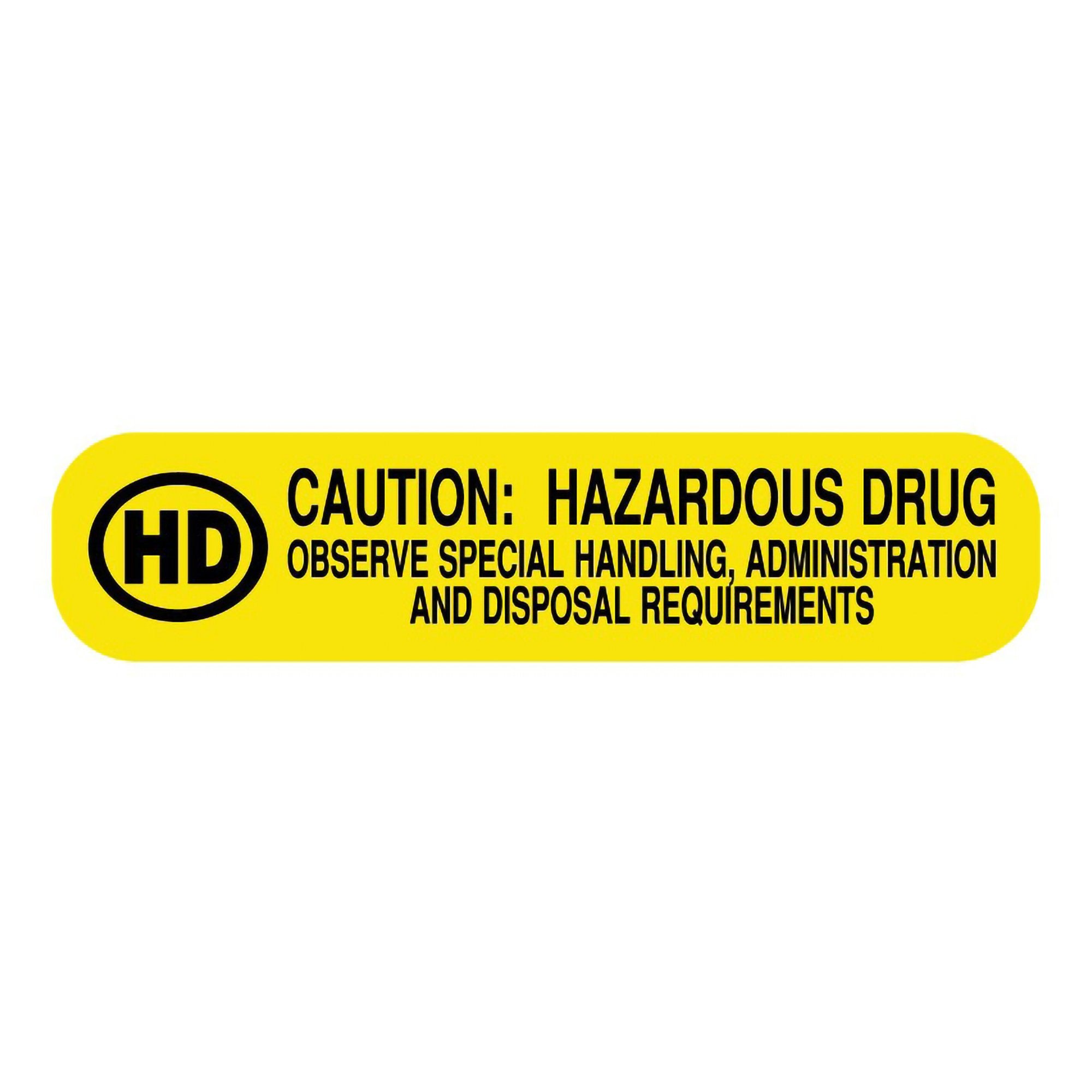 UAL™ Pre-Printed Label Caution Label Yellow Paper Caution: Hazardous D ...
