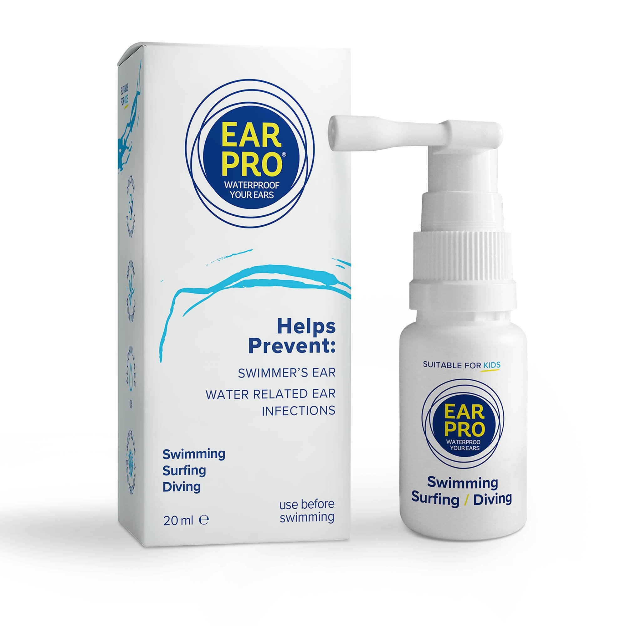 Ear Pro® Ear Waterproof Spray 20 mL Liquid Medical Grade Mineral Oil ...