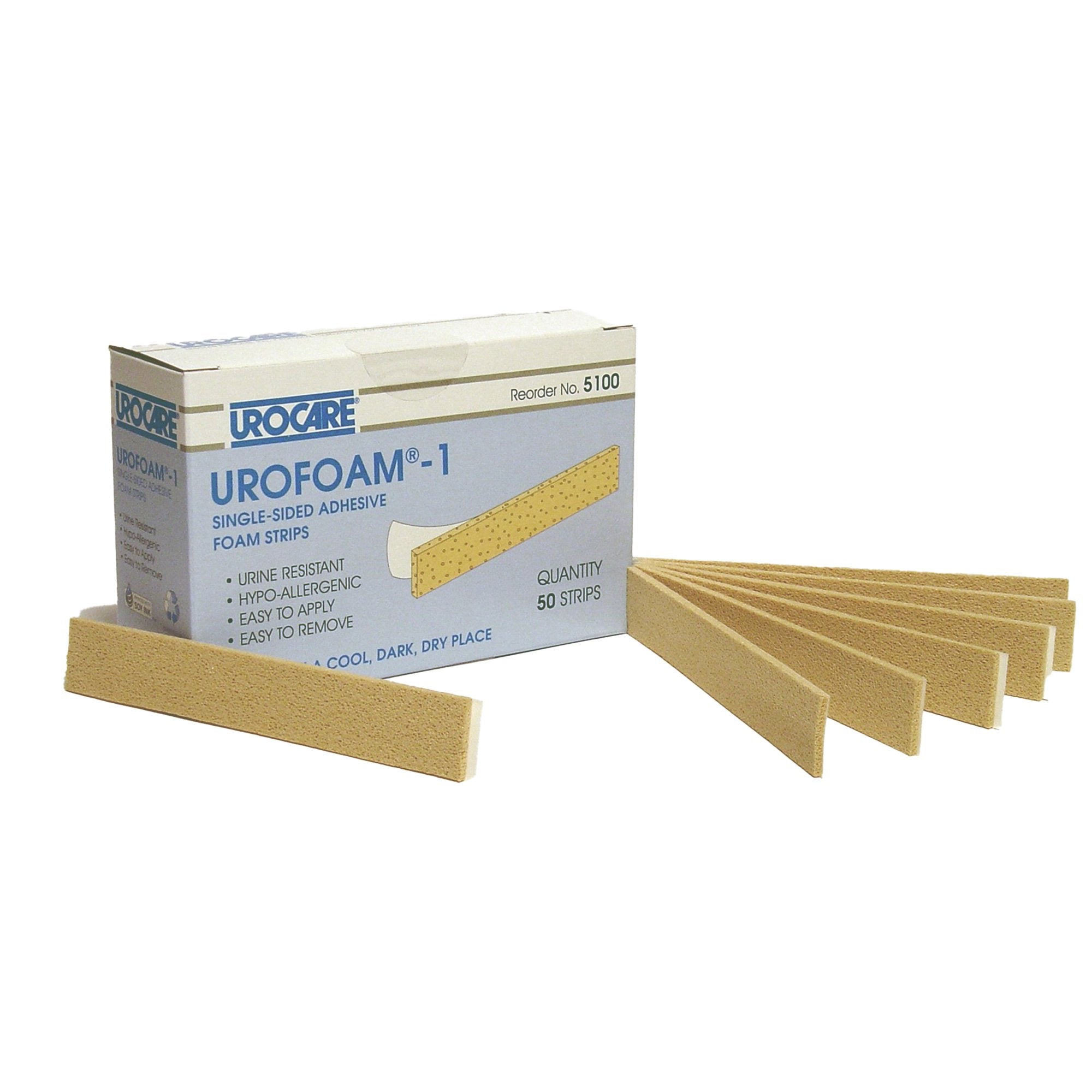 Urofoam® Adhesive Foam Strips 1 Sided, NonSterile, 0.09 X 1 X 5.75 Inc ...