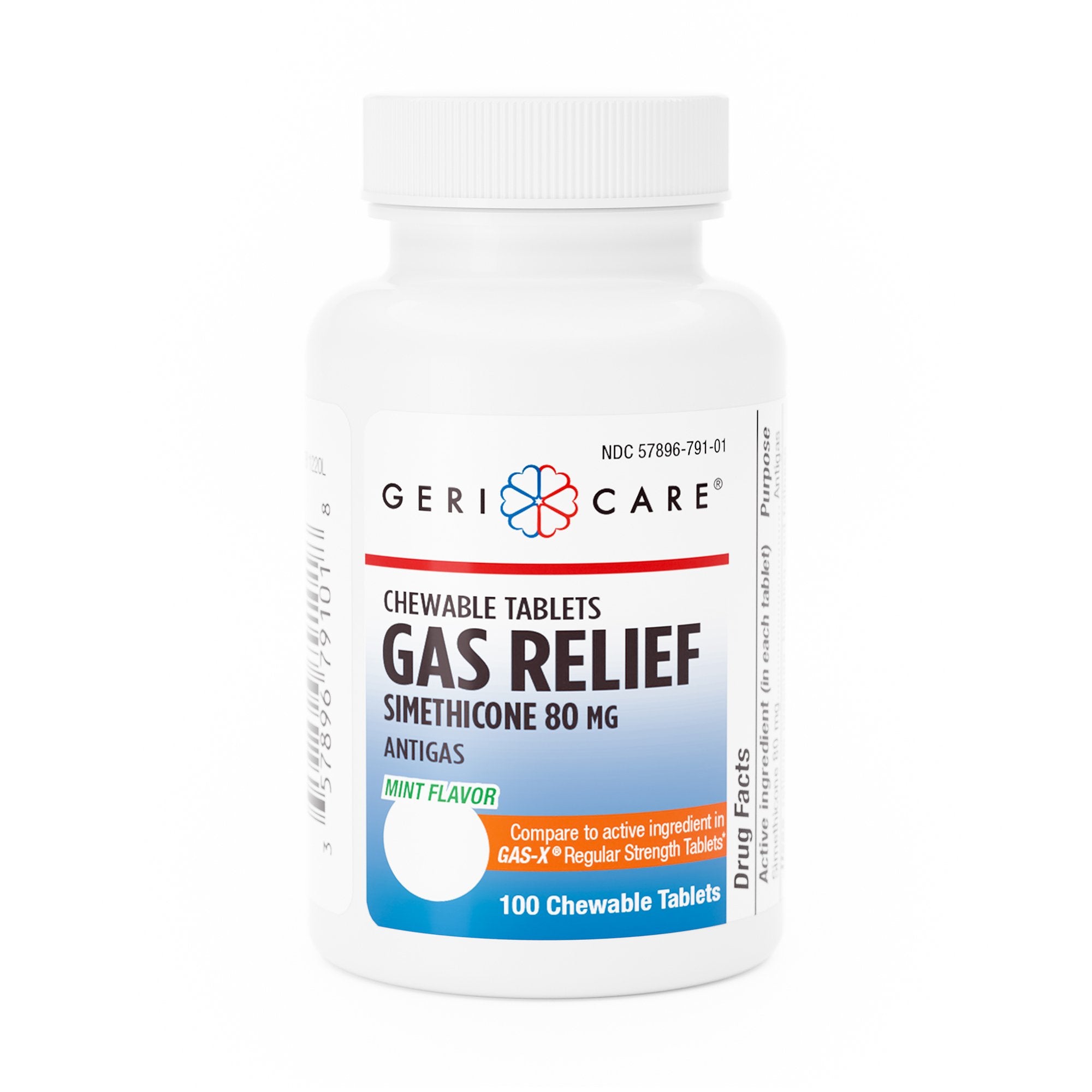 Geri-Care Gas Relief 80 mg Strength Chewable Tablet 100 per Bottle (11 ...