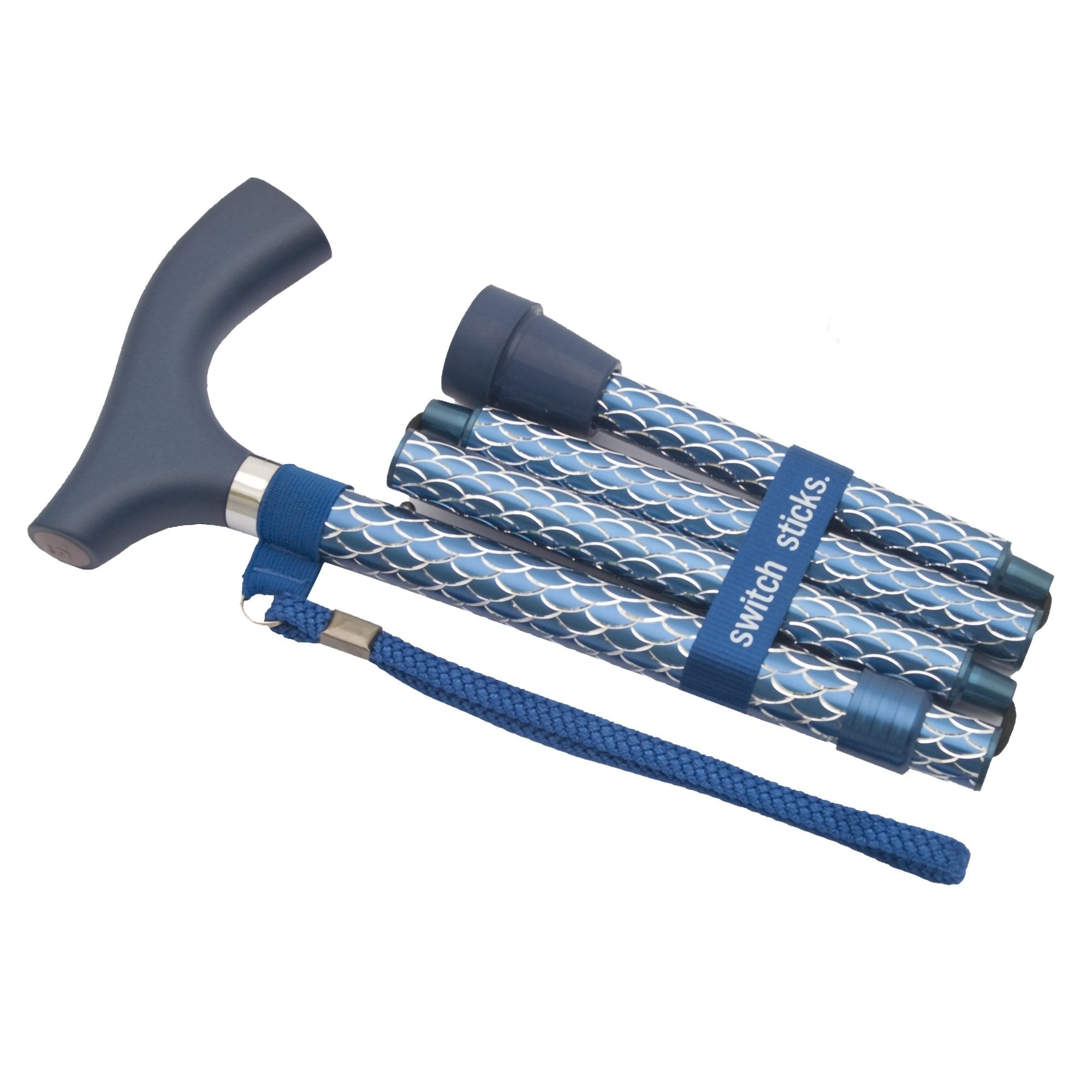 Switch Sticks® Folding Cane Aluminum 32 to 37 Inch Height Azure Blue ...
