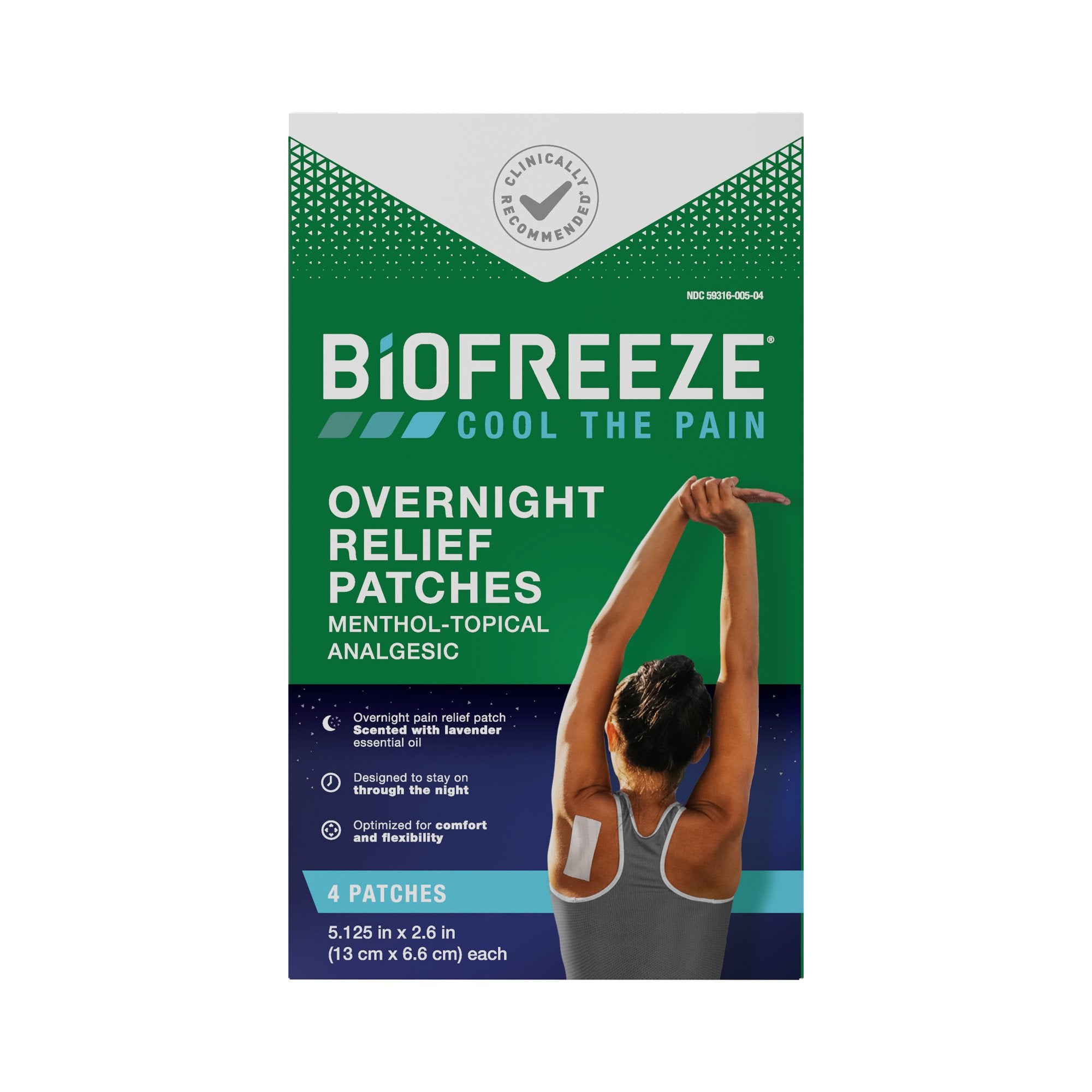 Biofreeze® Topical Pain Relief 5% Strength Menthol Patch 4 per Box (12 ...
