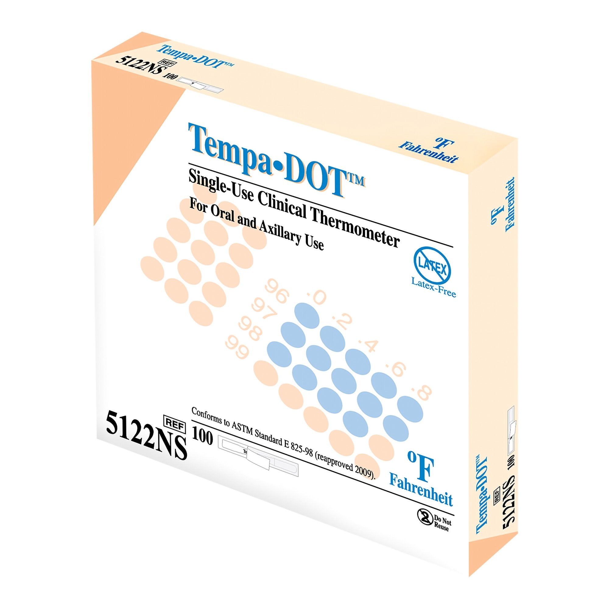 Tempa·DOT™ Disposable Oral Thermometer 99 to 104 °F Color Dots Display ...
