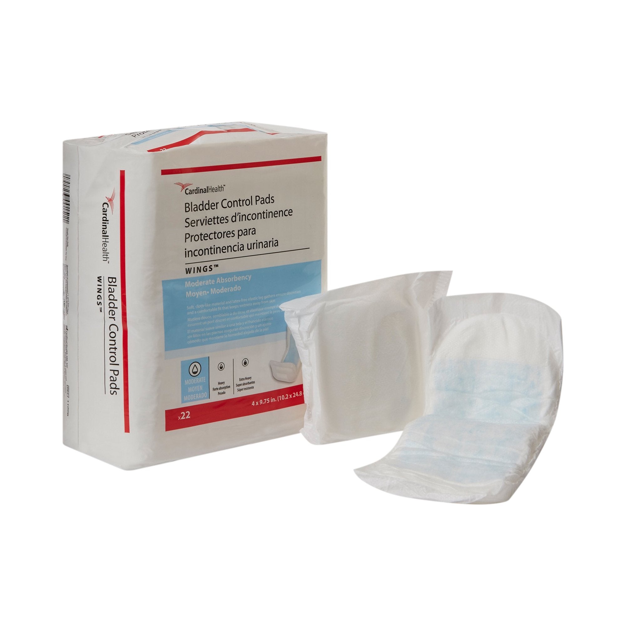 Sure Care™ Bladder Control Pad 4 X 9-3/4 Inch Moderate Absorbency Poly ...