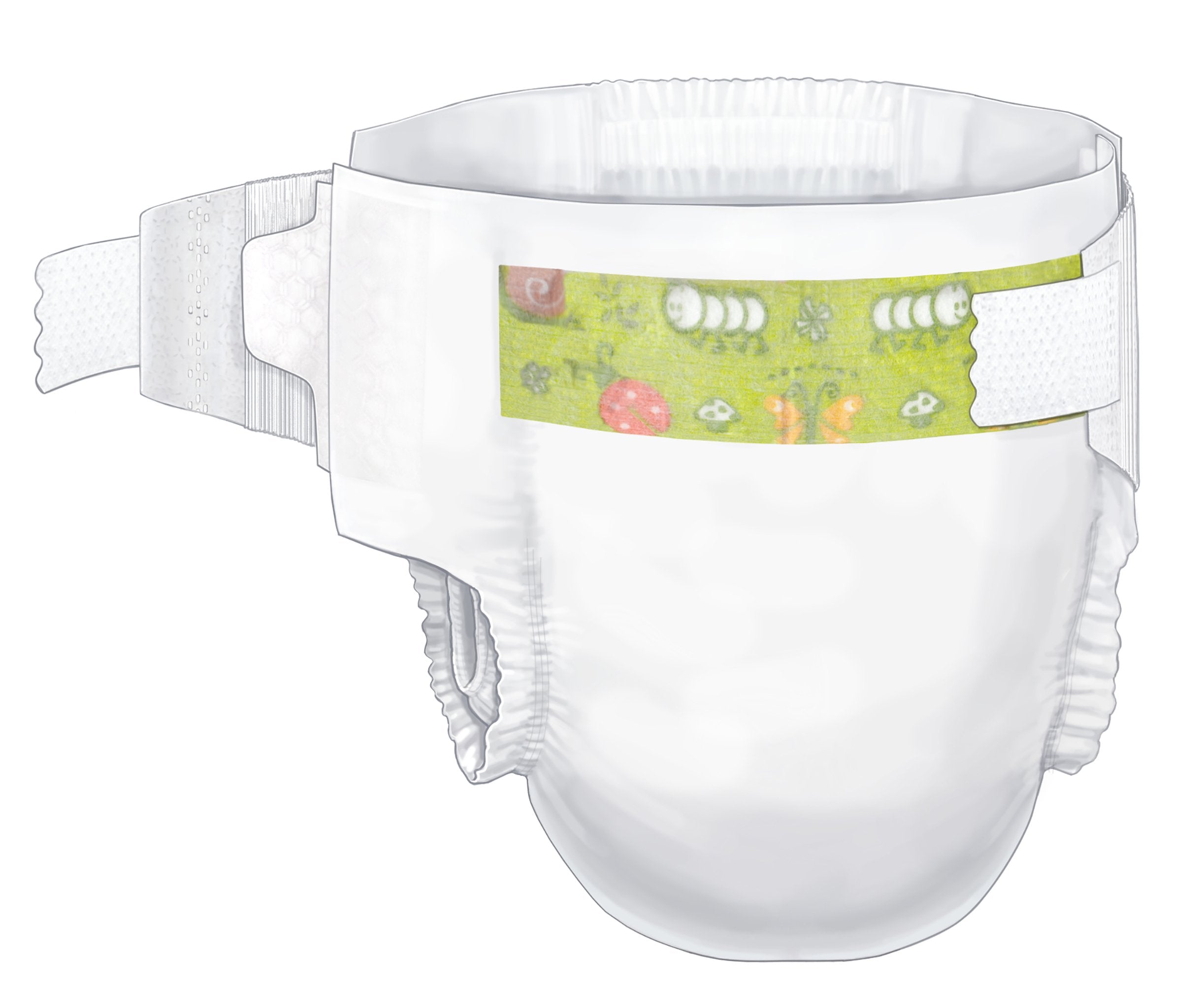 Cardinal Health™ Wings™ Unisex Baby Diaper Size 1 Disposable Heavy Abs ...