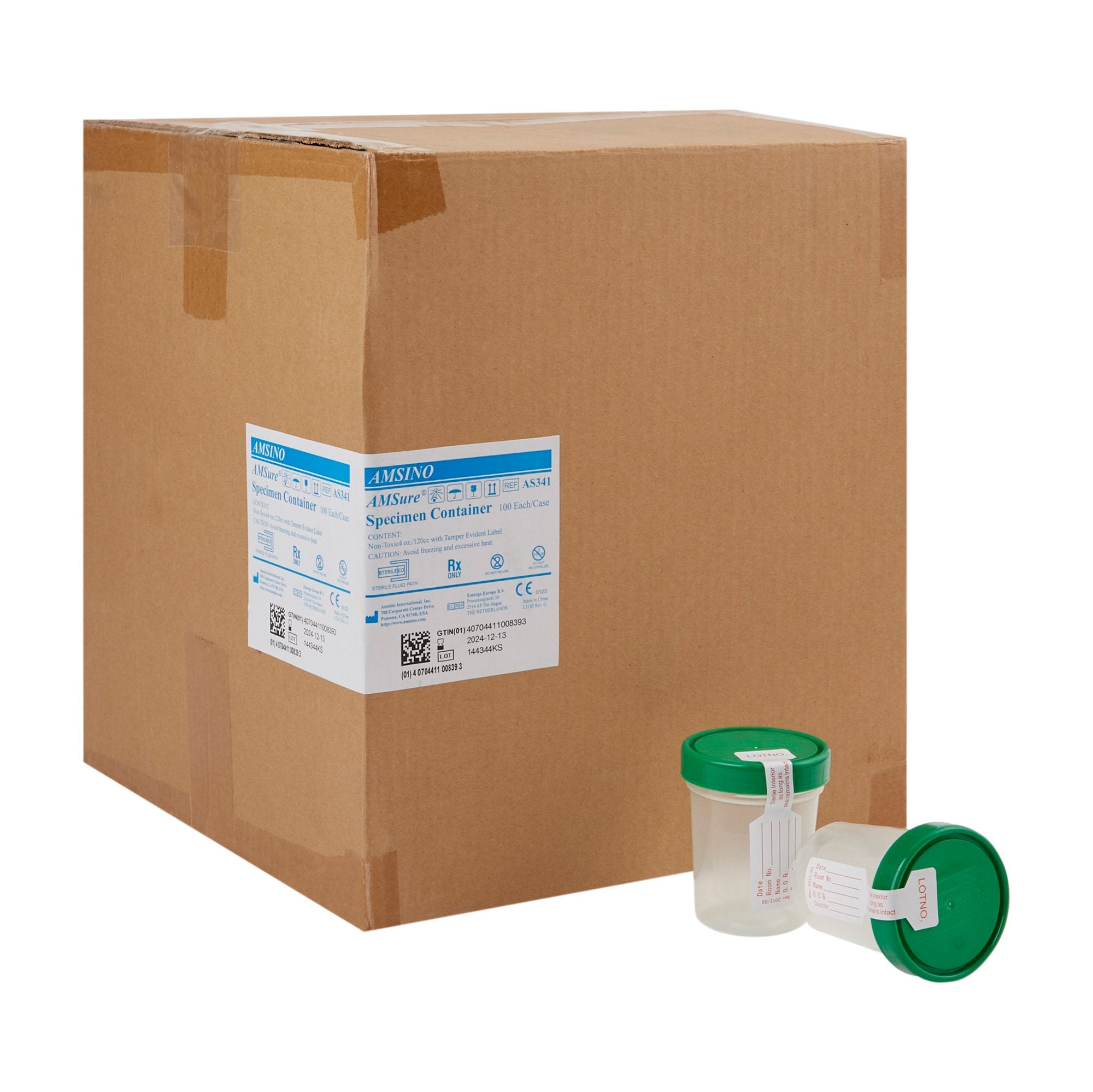AMSure® Specimen Container 120 mL (4 oz.) Screw Cap Patient Informatio ...