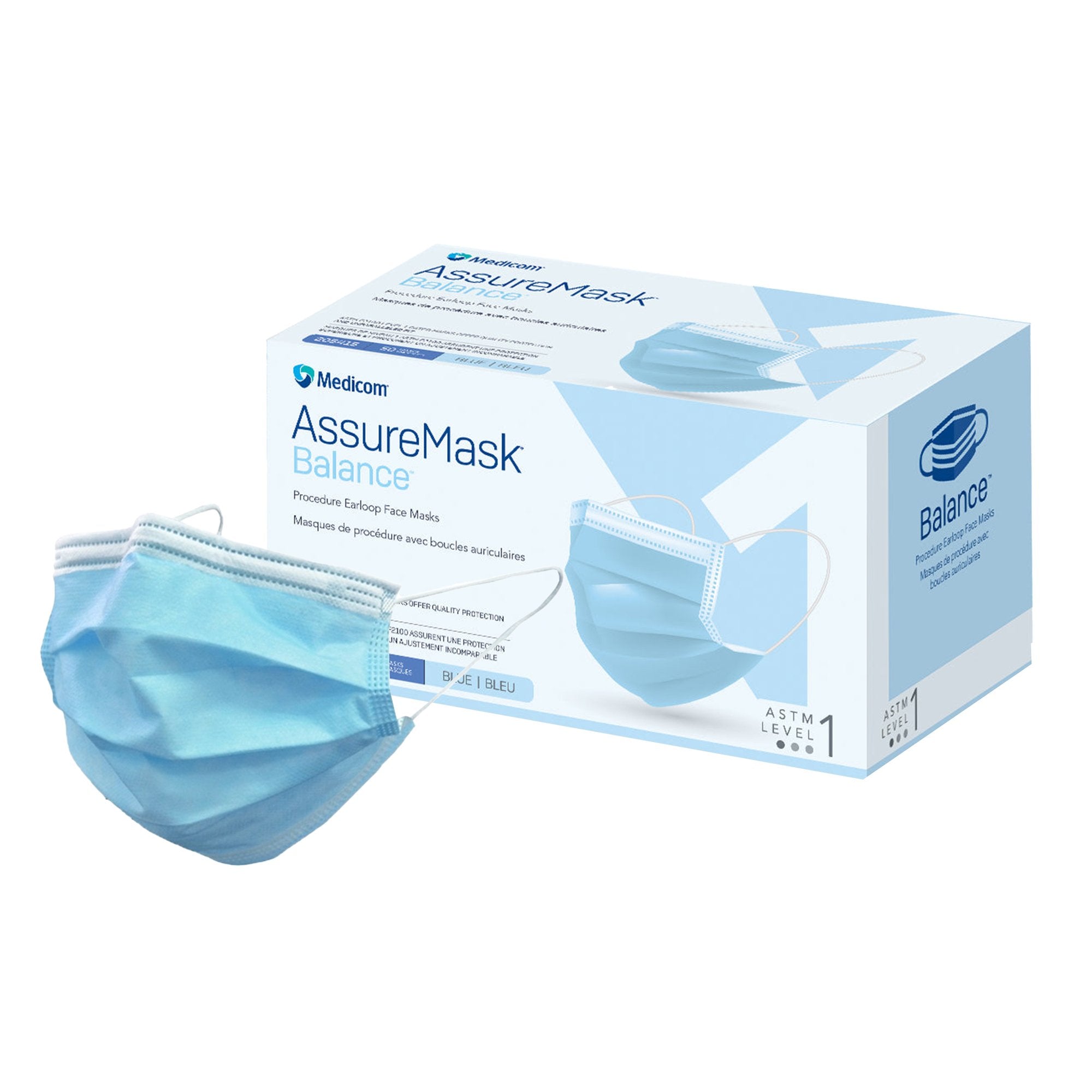 AssureMask Balance™ Procedure Mask ASTM Level 1 Earloops One Size Fits ...