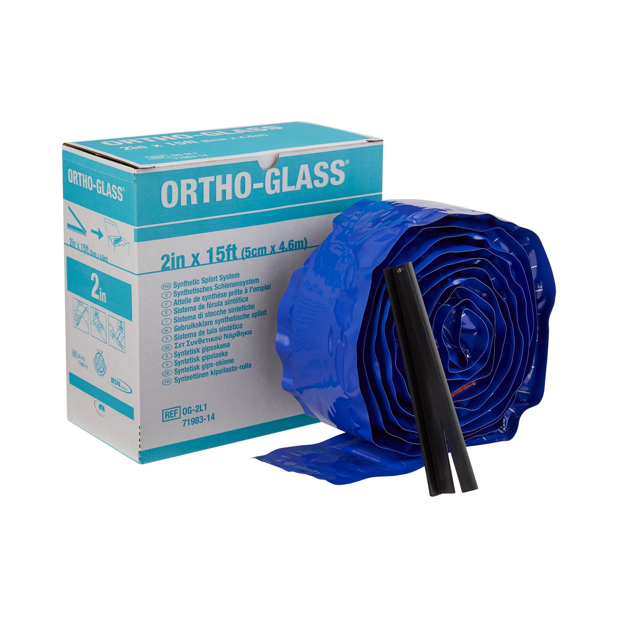 ORTHO-GLASS® Padded Splint Roll 2 Inch X 15 Foot Fiberglass White (282 ...