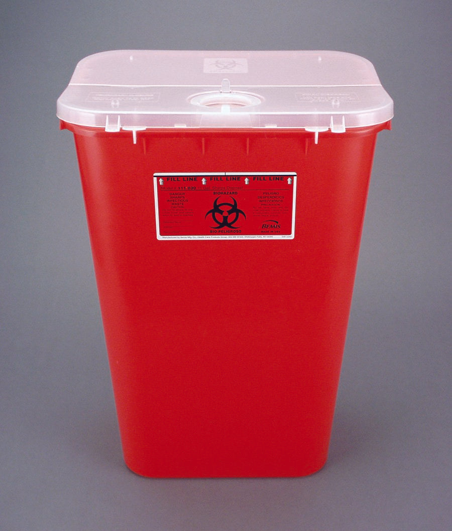 Bemis™ Sentinel Sharps Container Red Base 22-1/2 H X 16-1/2 L X 11-13 ...