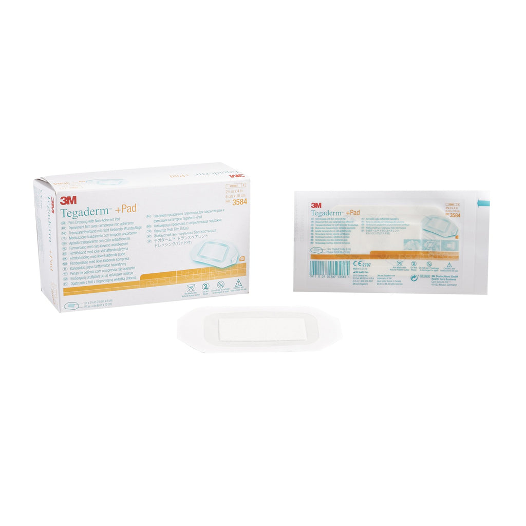 3M™ Tegaderm™ Transparent Film Dressing with Pad 2-3/8 X 4 Inch Frame ...