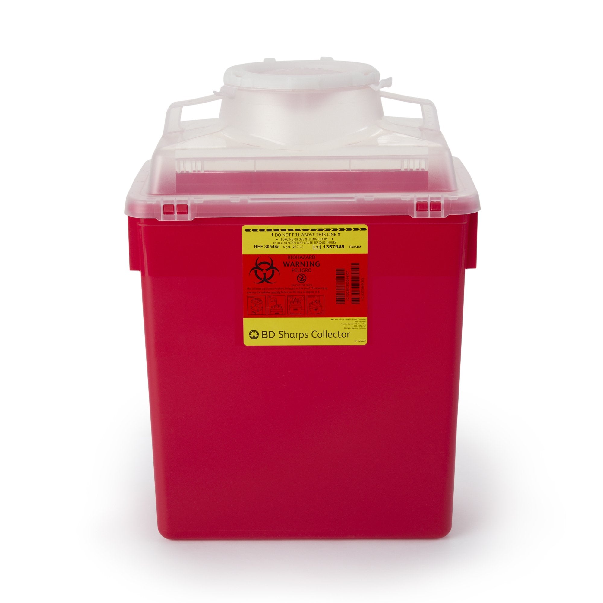 BD™ Sharps Container Red Base 17-1/2 X 12-4/5 X 8-4/5 Inch Vertical En ...