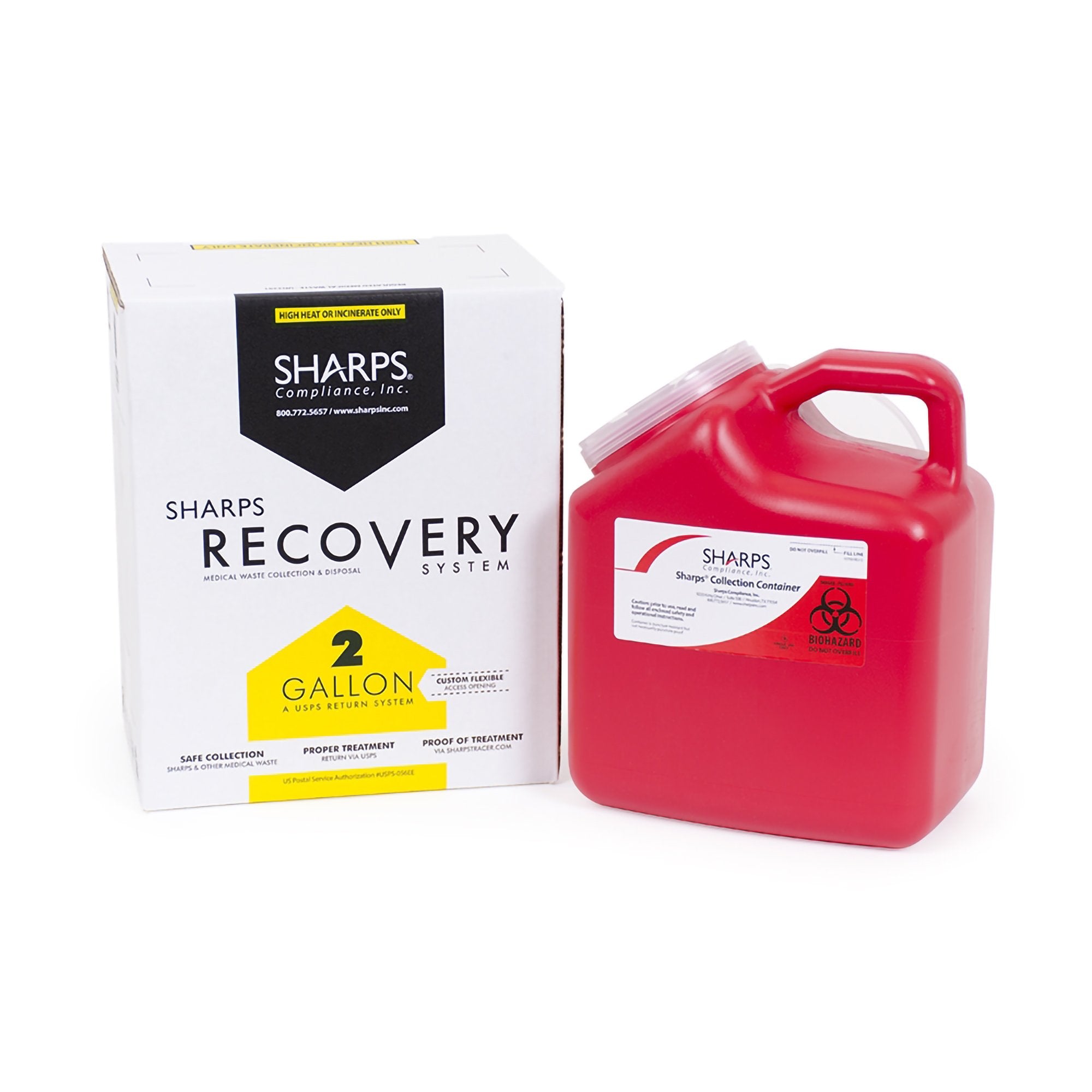 Sharps Compliance Mailback Chemotherapy Container Yellow Base 2 Gallon ...