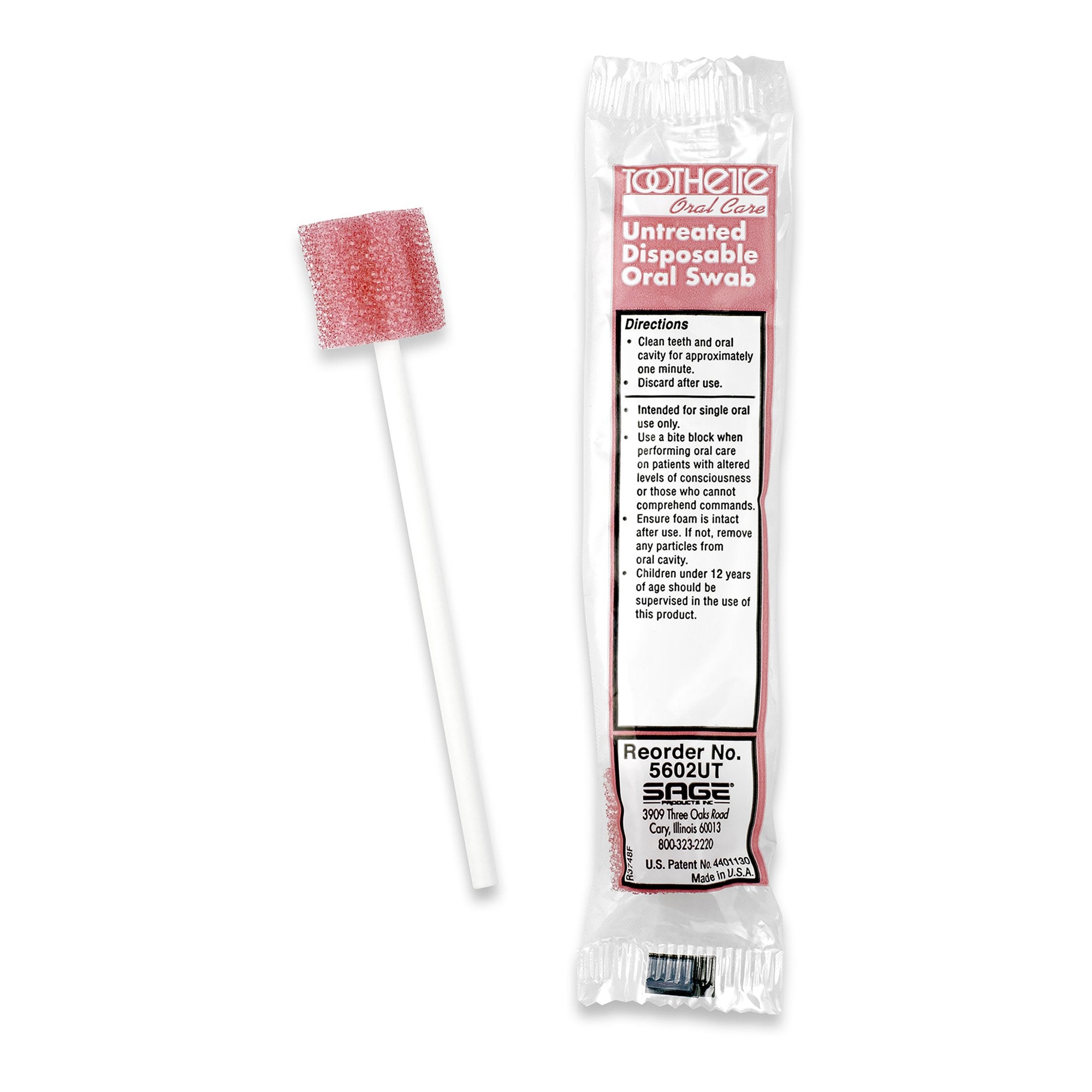 Toothette® Oral Swab Untreated Foam Tip 1 per Pack (33711_EA) 1/EA ...