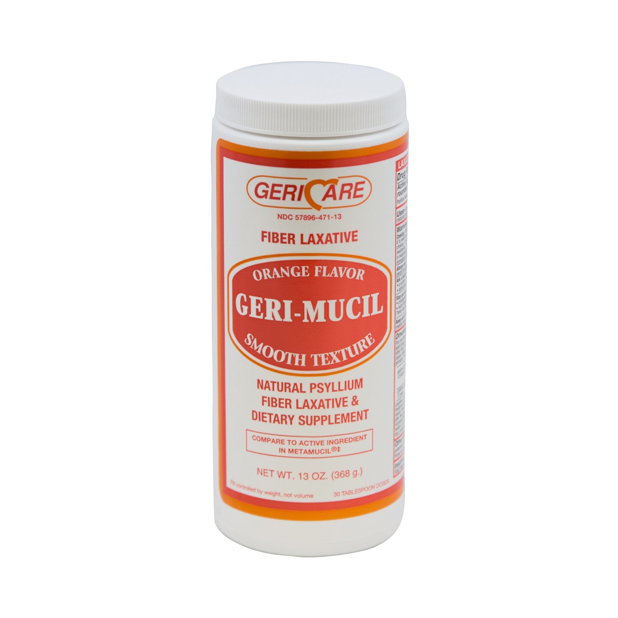 Geri-Care® Laxative Orange Flavor Powder 13 oz. 3.4 Gram Strength Psyl ...