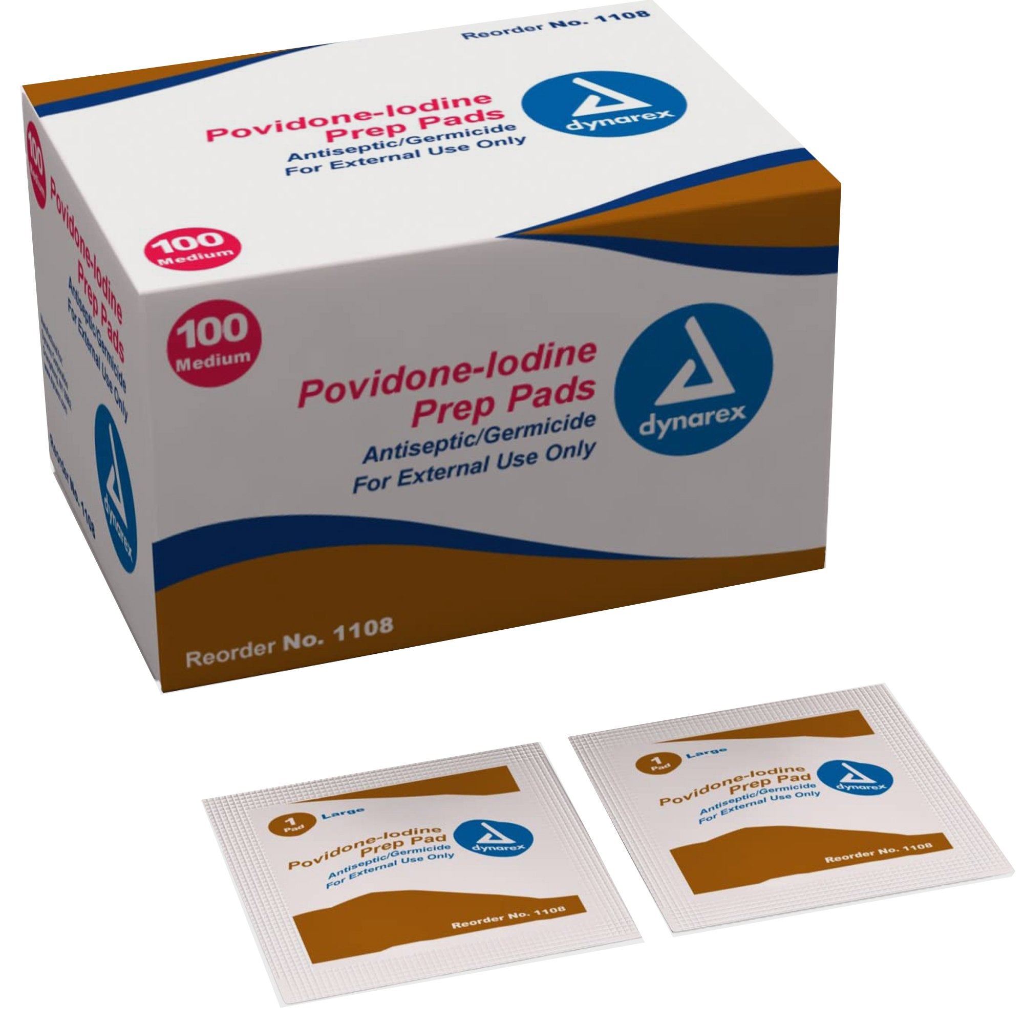 Dynarex® PVP Prep Pad 10% Strength Povidone-Iodine Individual Packet M ...