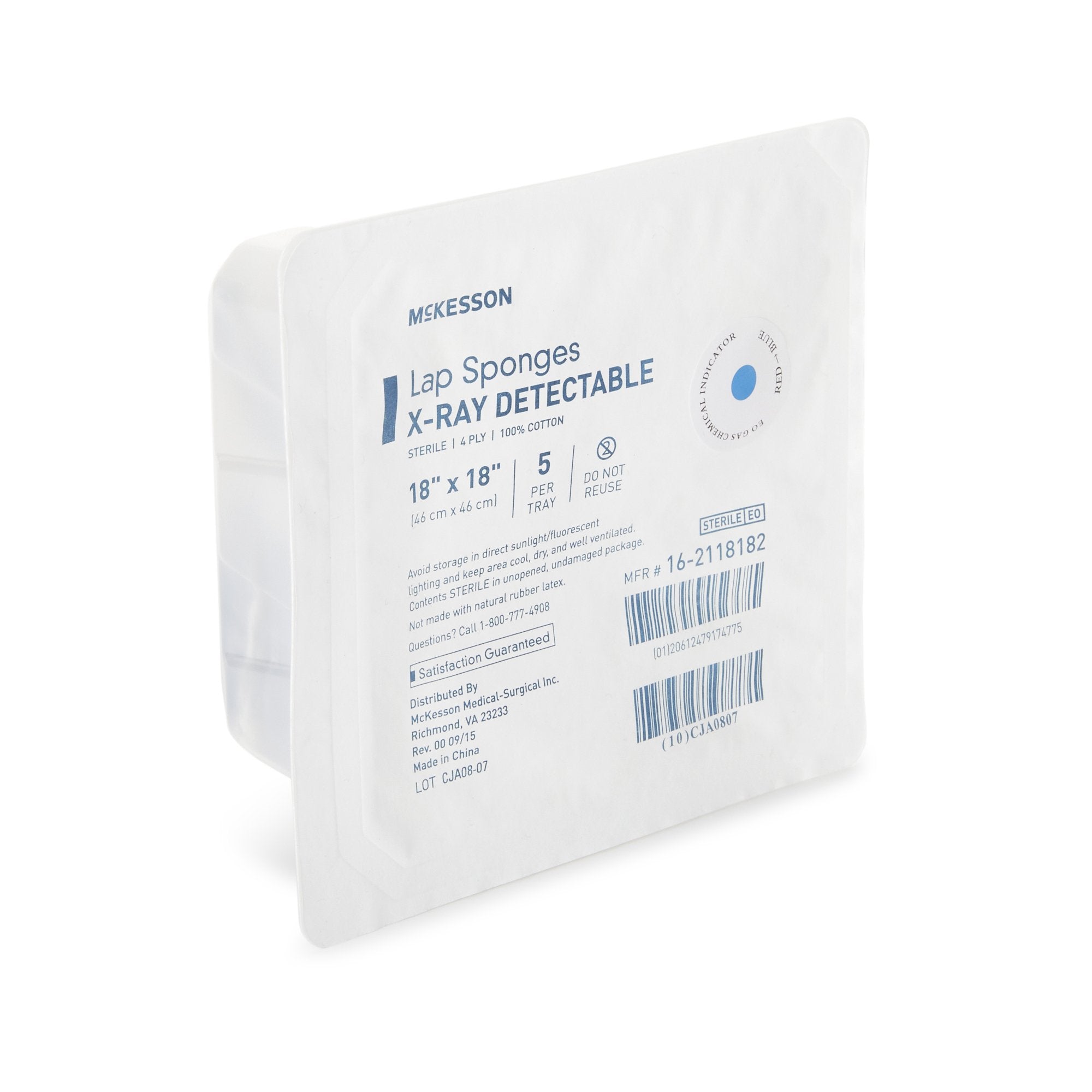 McKesson Surgical Laparotomy Sponge X-Ray Detectable Cotton 18 X 18 In ...