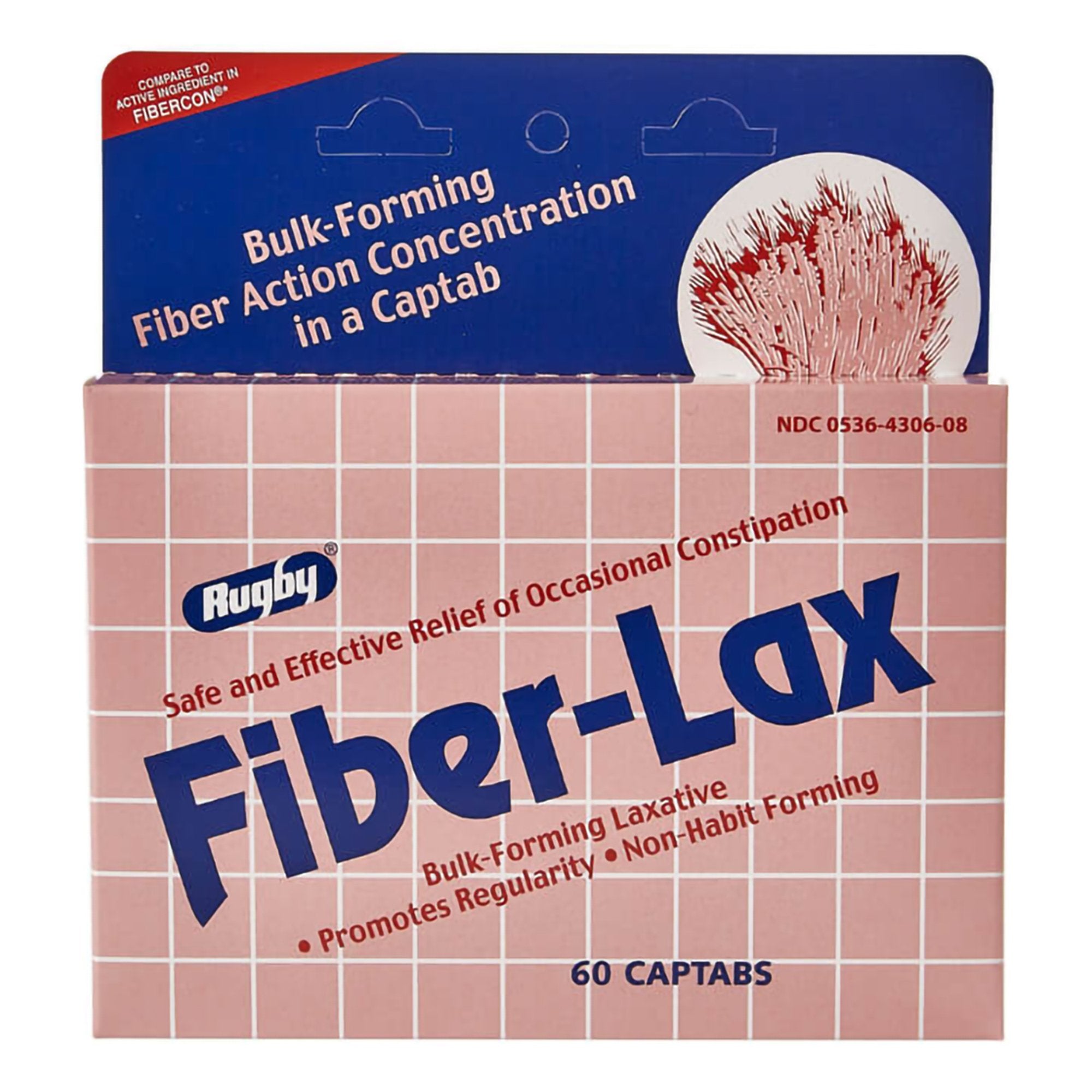Fiber-Lax Laxative Tablet 60 per Bottle 500 mg Strength Calcium Polyca ...