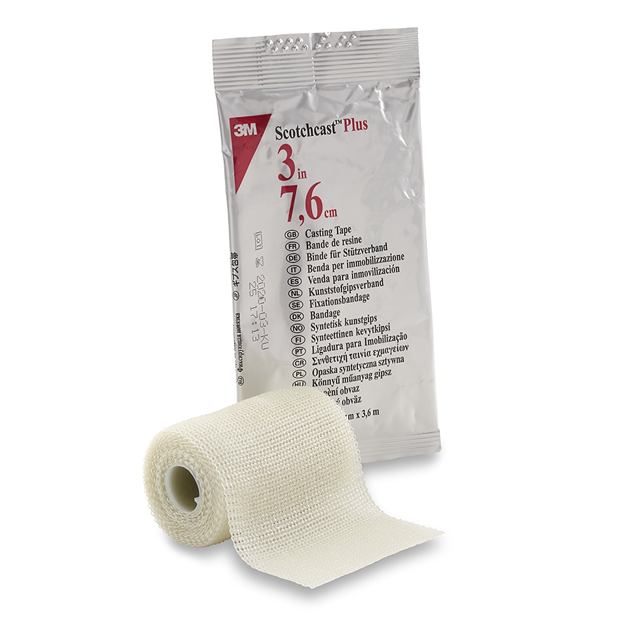 3M™ Scotchcast™ Plus Cast Tape 3 Inch X 12 Foot Fiberglass / Resin Whi ...
