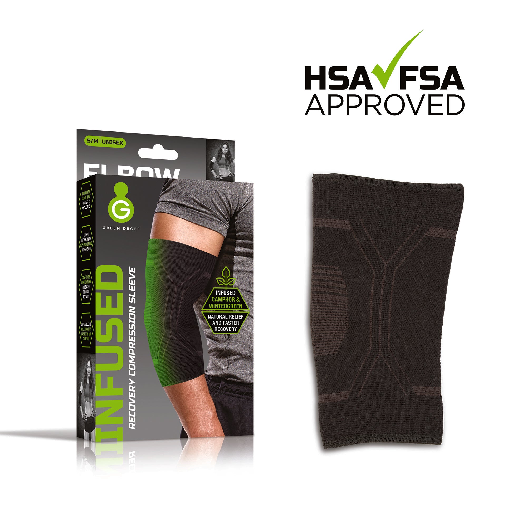 Green Drop™ Elbow Support Large / X-Large Pull-On Sleeve Left or Right ...