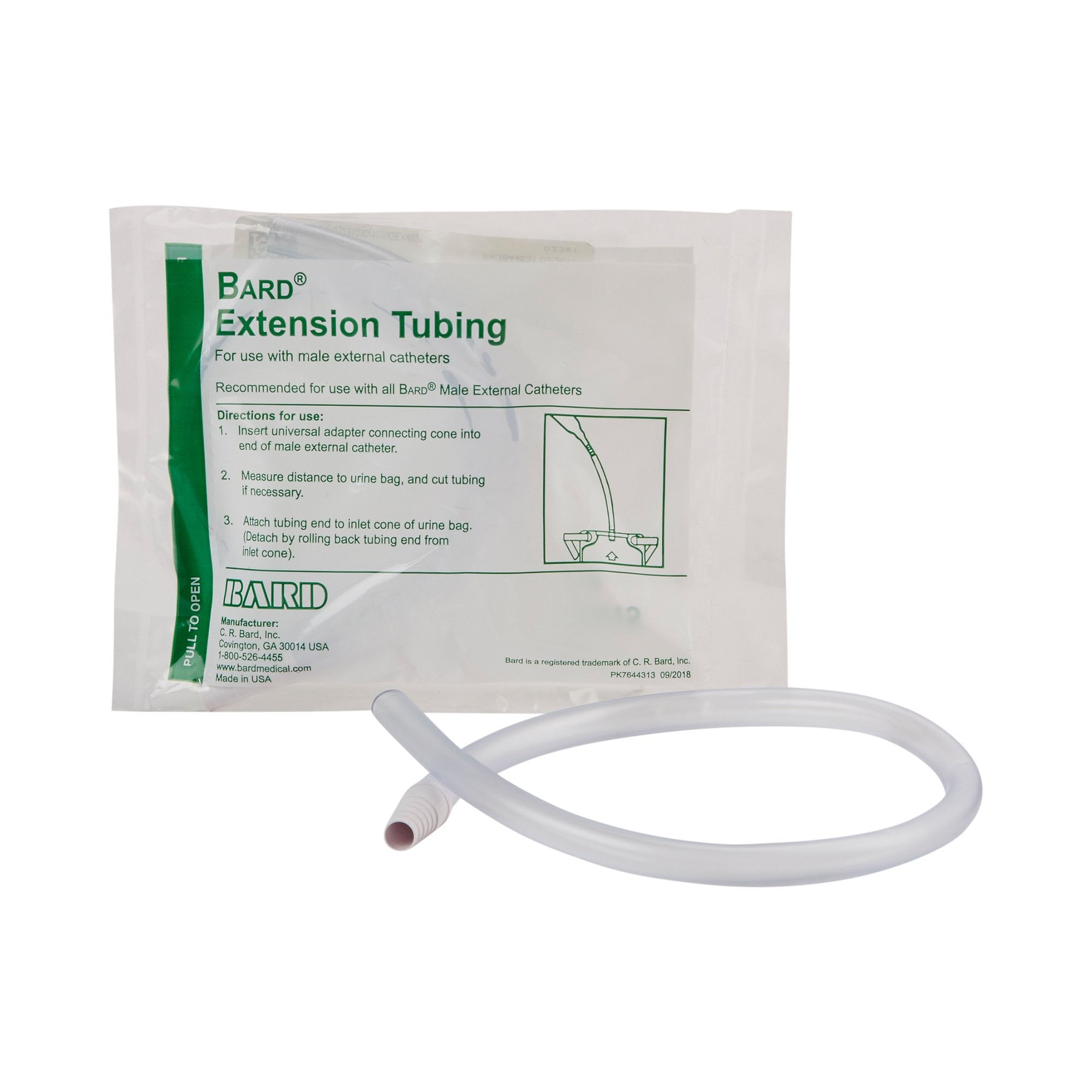 Bard® Tube, Leg Bag Extension 18 Inch Tube and Adapter, Reusable, Nons ...